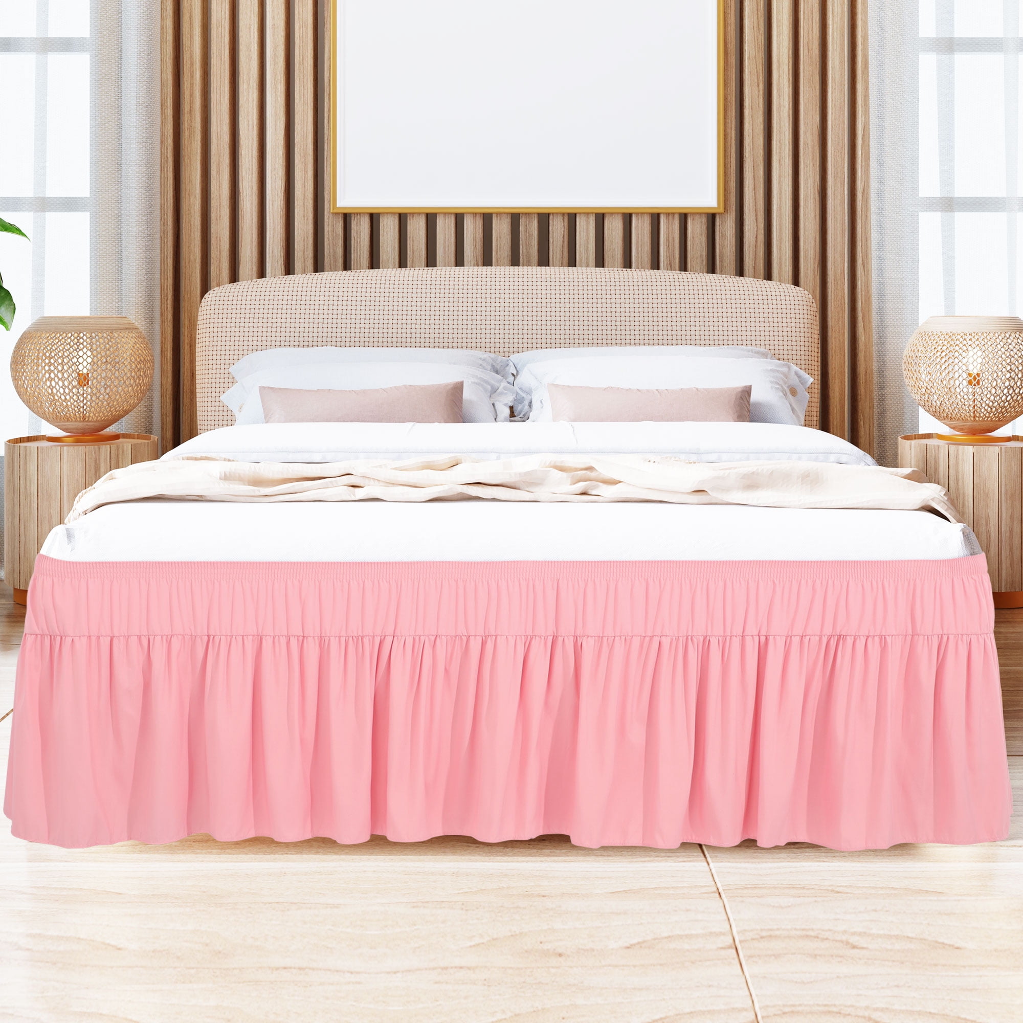 PiccoCasa 16 Inch Drop Polyester Brushed Bed Skirt Elastic Dust Ruffles ...
