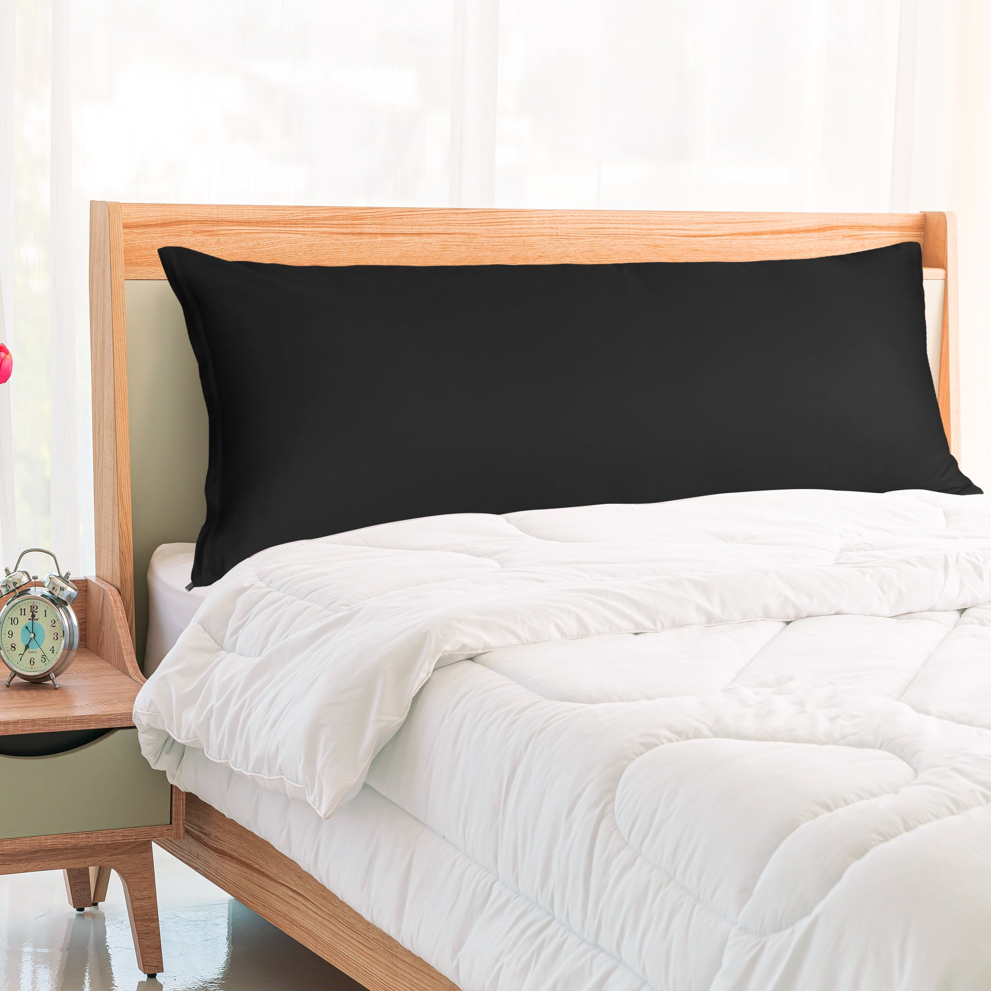 PiccoCasa 1Pc Pillowcase Zipper Long Staple Cotton, King Black ...