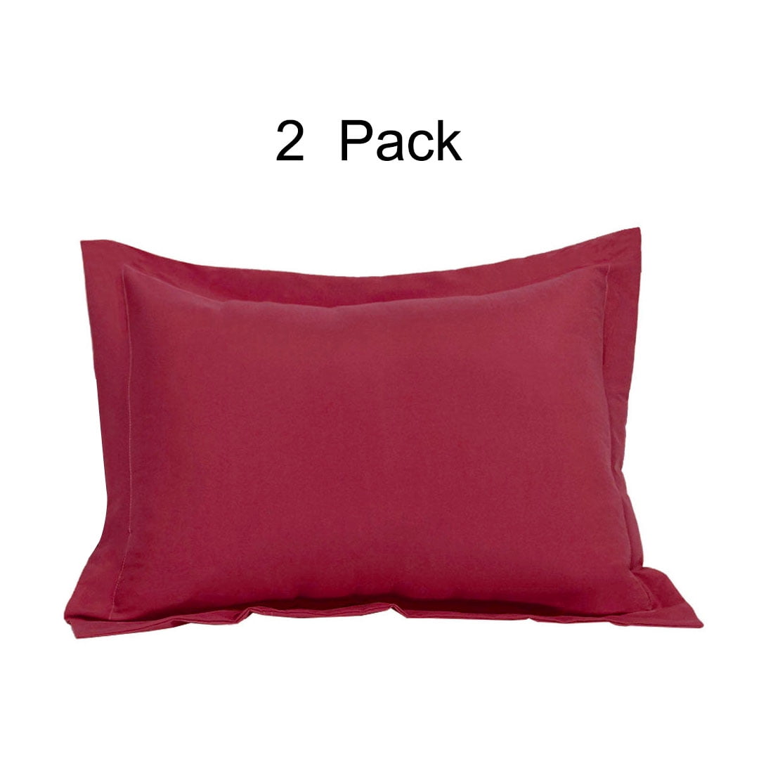 PiccoCasa 2 Pack 1800 Microfiber Oxford Pillowcases, Queen Wine Red ...