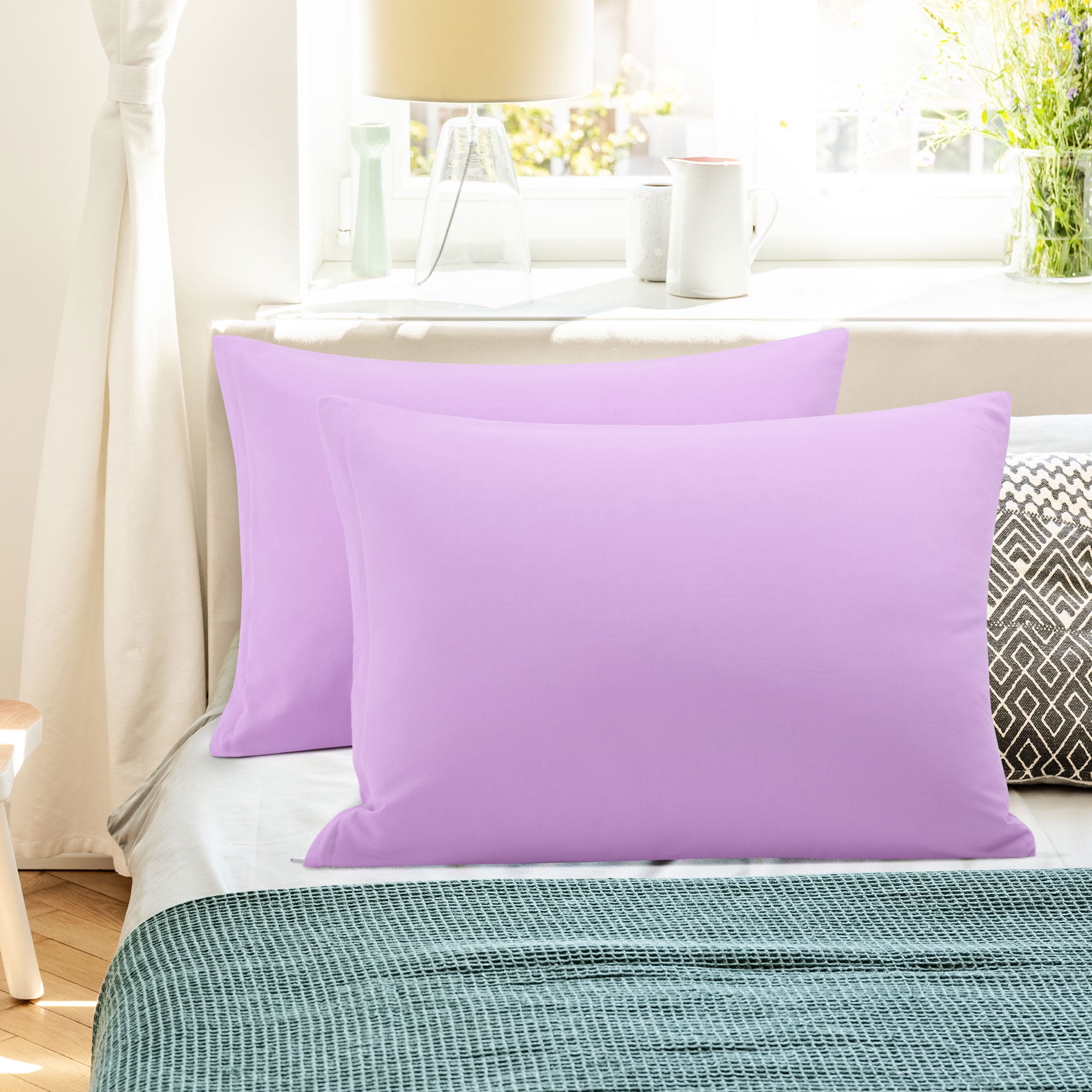 PiccoCasa 2 Pack Egyptian Cotton Pillowcases with Zipper Clourse King ...