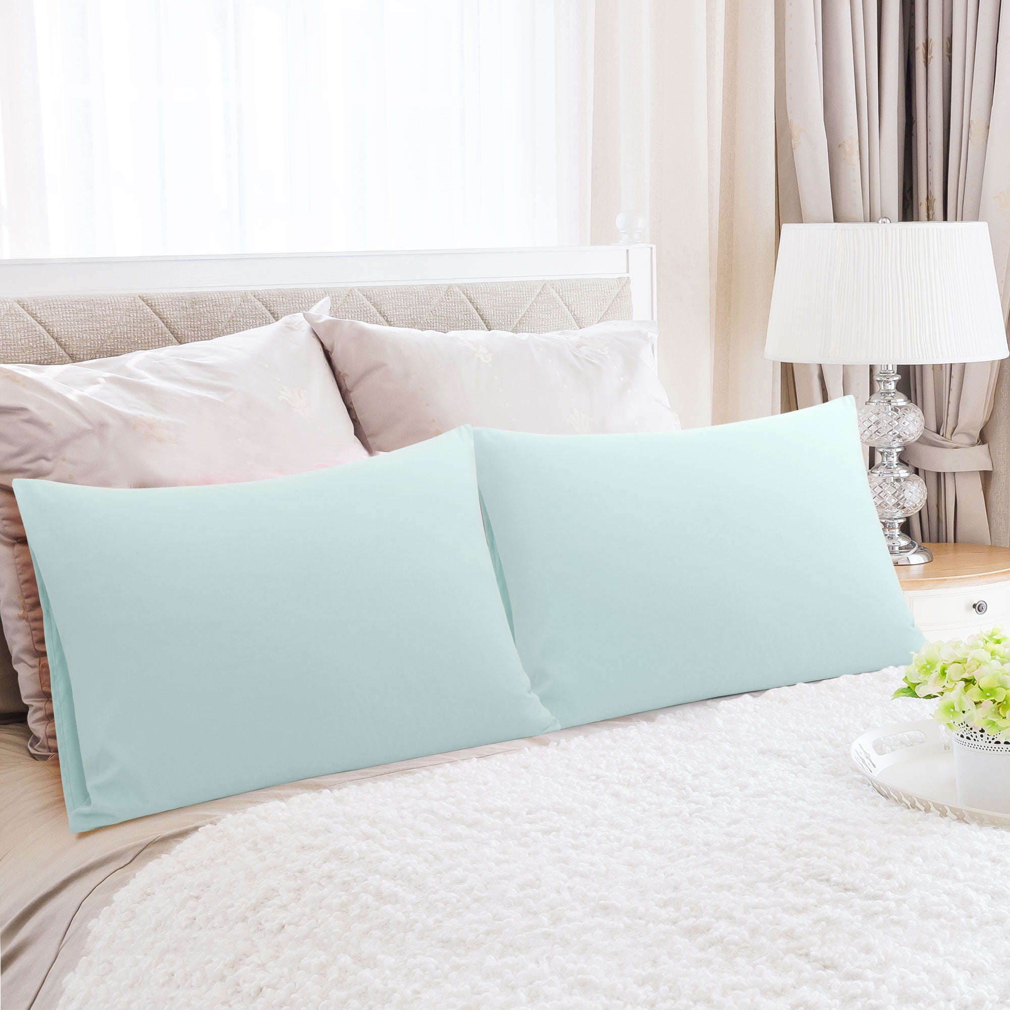 PiccoCasa 2 Pack Soft Microfiber Pillow Case, 14" x 20", Silver Gray ...