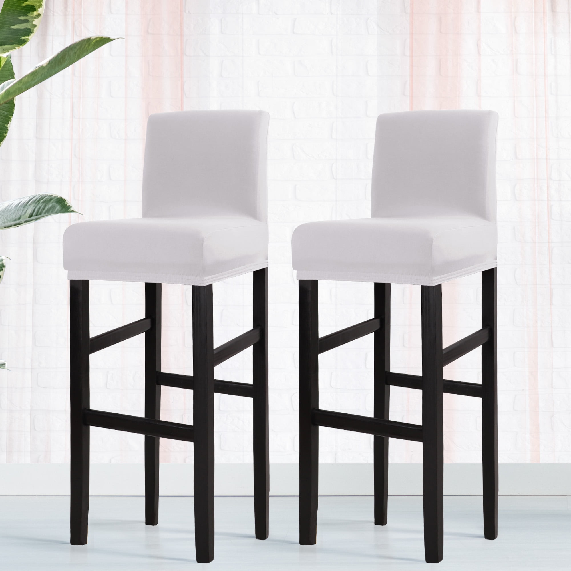 PiccoCasa 2 Pack Stretch Spandex Bar Stool Covers for Short Back Chair ...