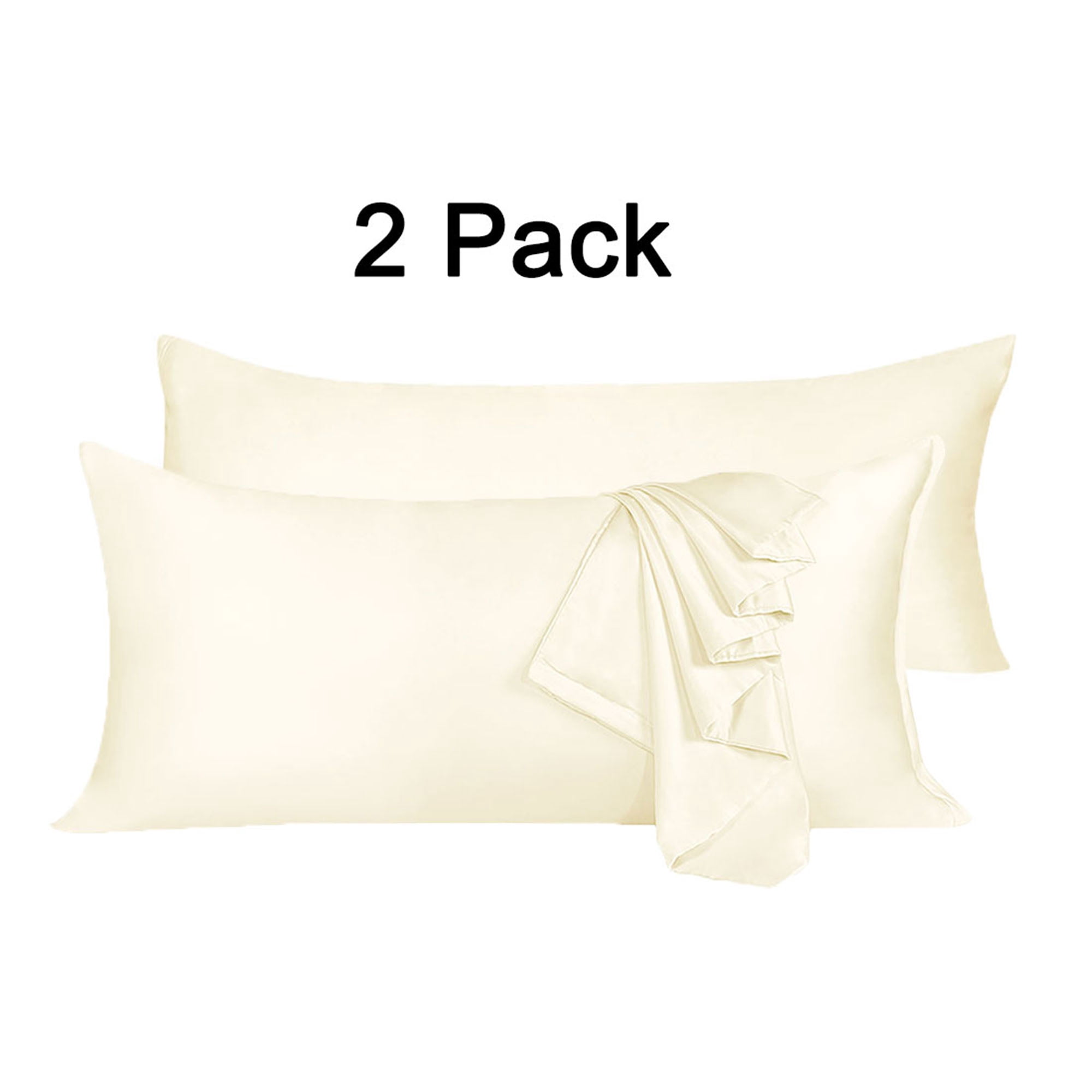 PiccoCasa 2 Pcs Body Pillowcases with Zipper Satin Long Pillowcover ...