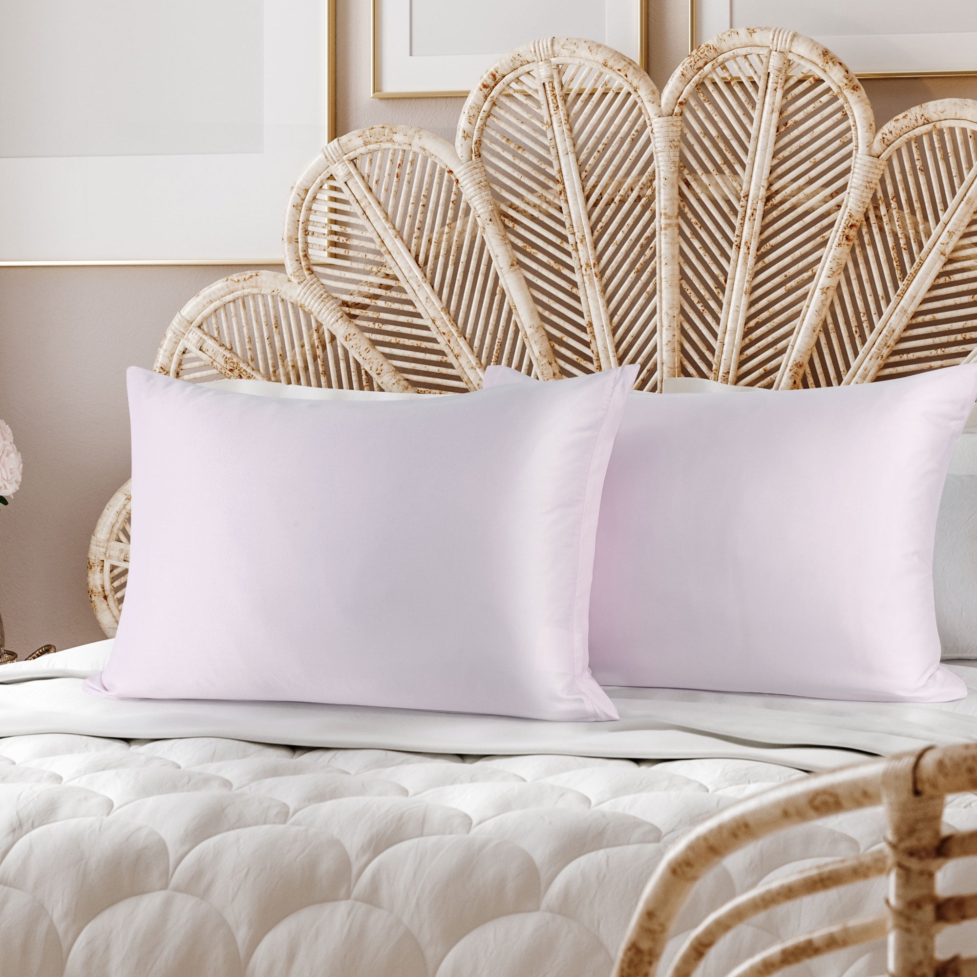 PiccoCasa 2 Pcs Satin Pillowcase Zippered Silky Sateen, Non-Standard ...