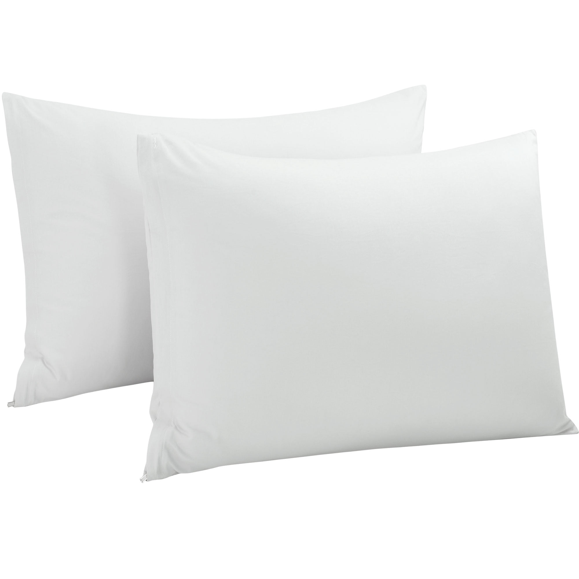 PiccoCasa 2Pcs Cotton Pillowcases Zippered King Pillow Covers, 20"x36 ...