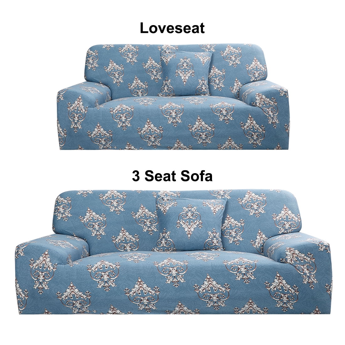 PiccoCasa 2Pcs Elastic Spandex Sofa Slipcover Set with 2 Pillowcases ...