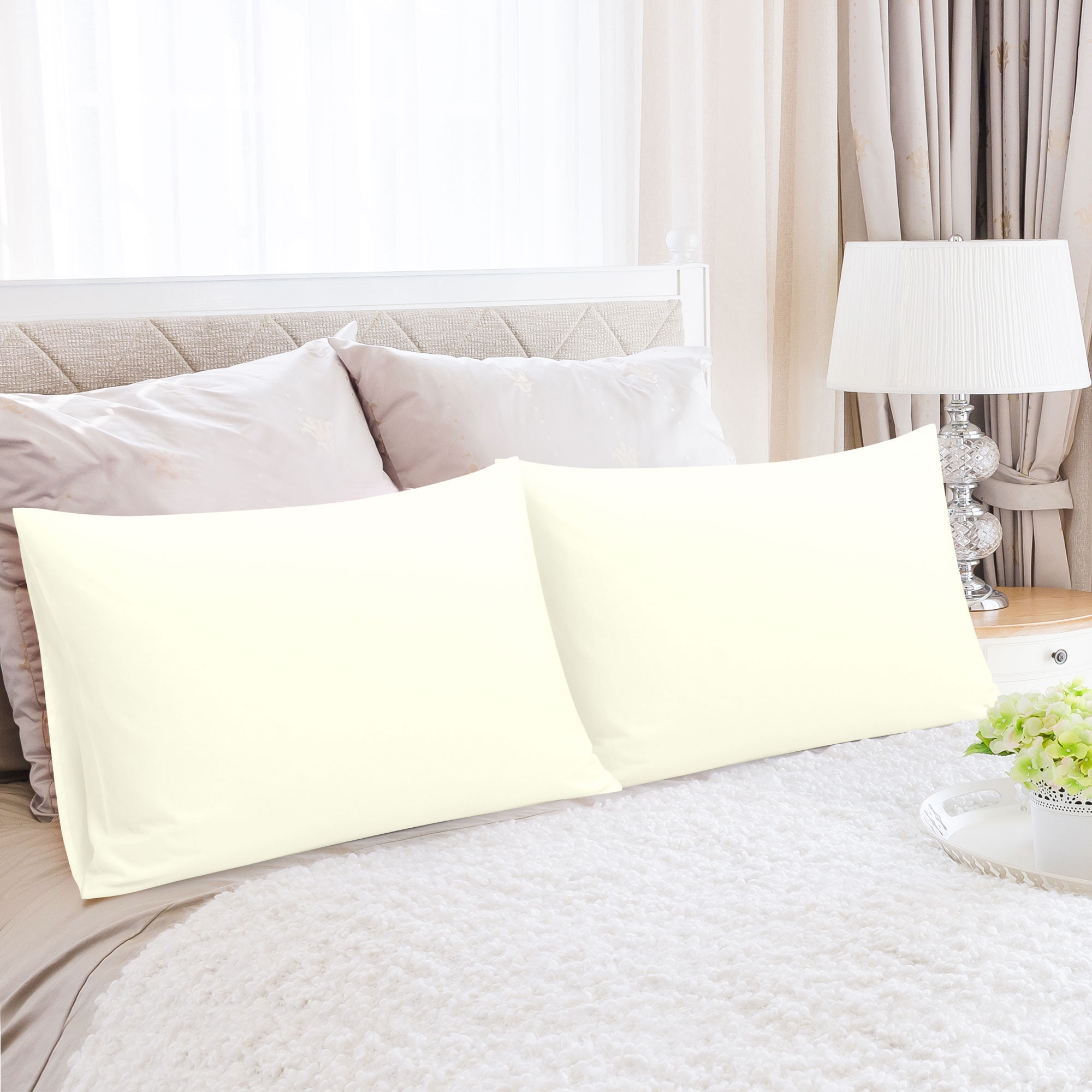 PiccoCasa 2pcs Pillowcases Soft Microfiber,No Wrinkle,King, Light Gray ...