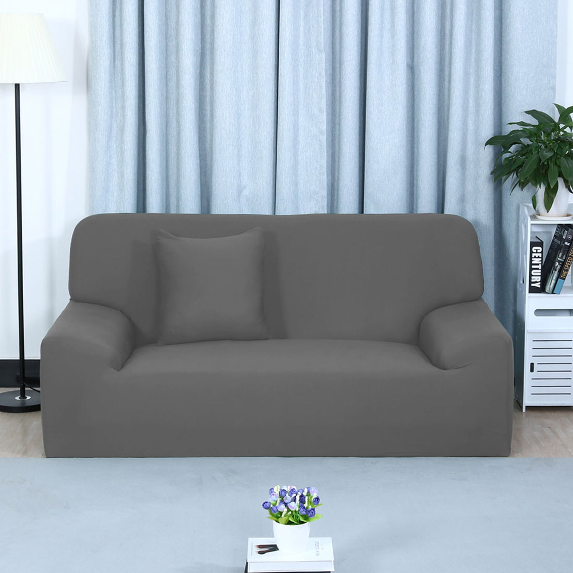 PiccoCasa 3 Seater Sofa Slipcovers Stretch Couch Covers Gray Large ...