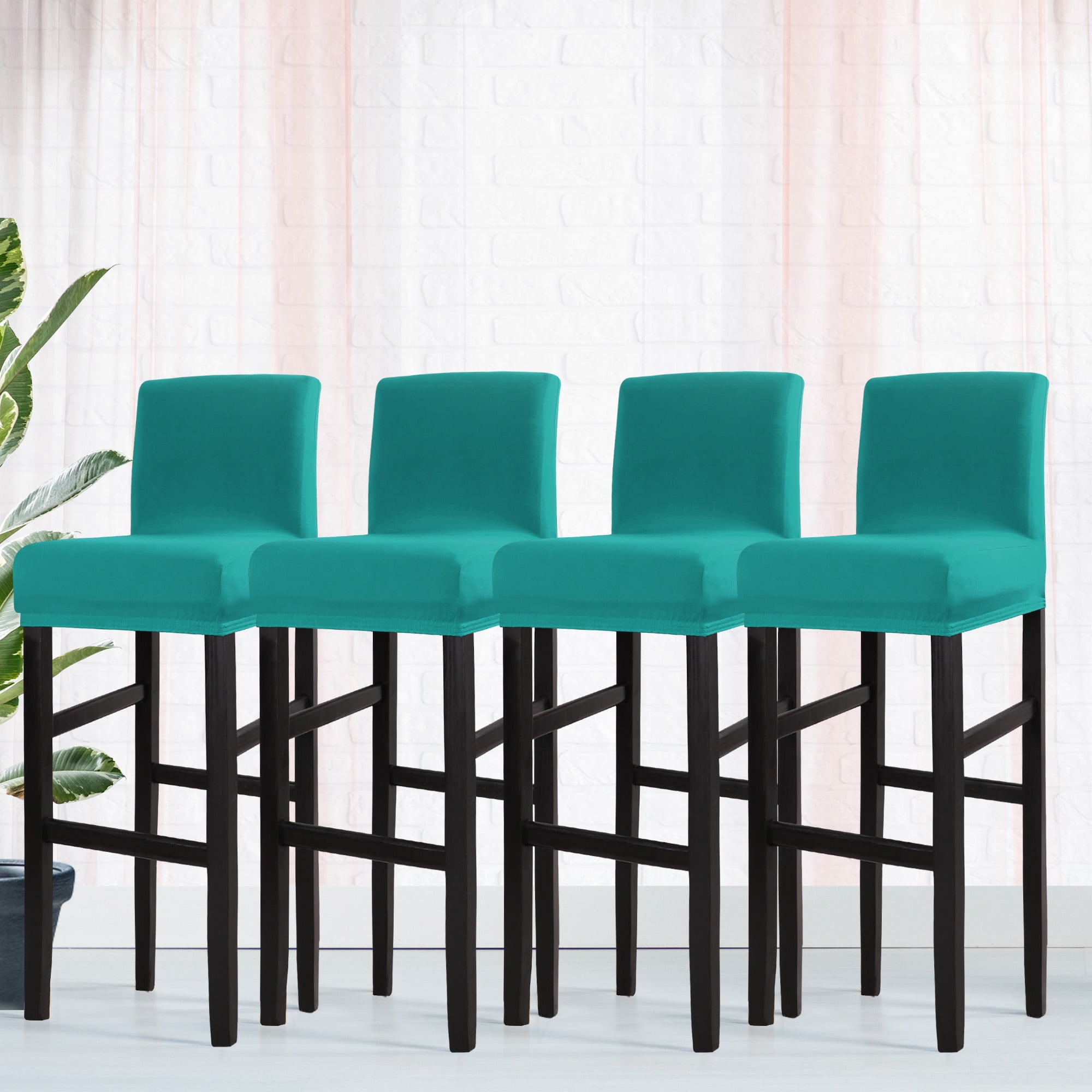 PiccoCasa Stretch Spandex Bar Stool Cover for Short Back Chair ...