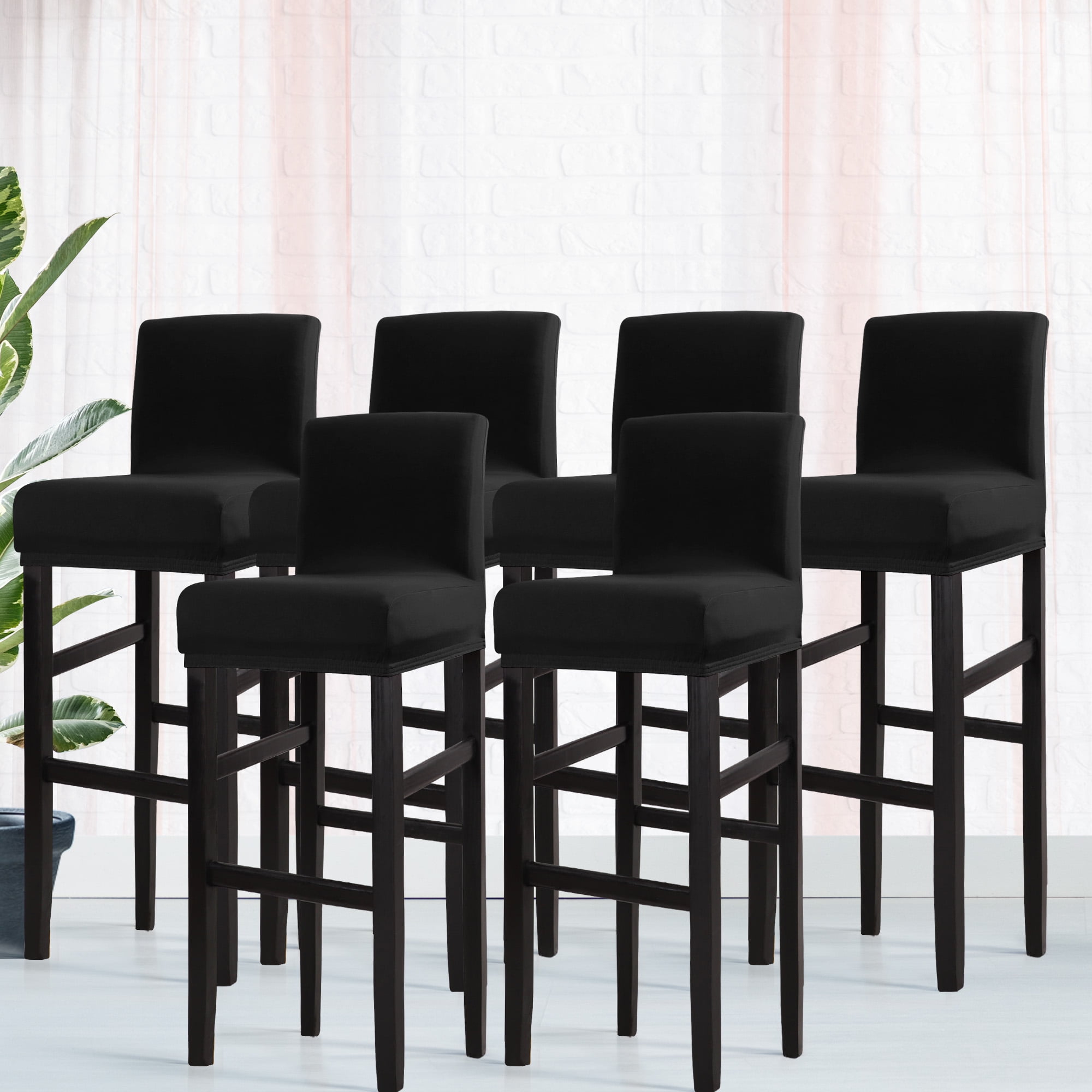 PiccoCasa 6 Pack Stretch Spandex Bar Stool Covers for Short Back Chair ...