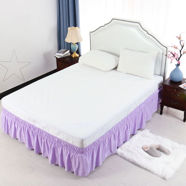 PiccoCasa Bed Skirt Polyester Elastic Wrap Around Dust Ruffle, Twin ...