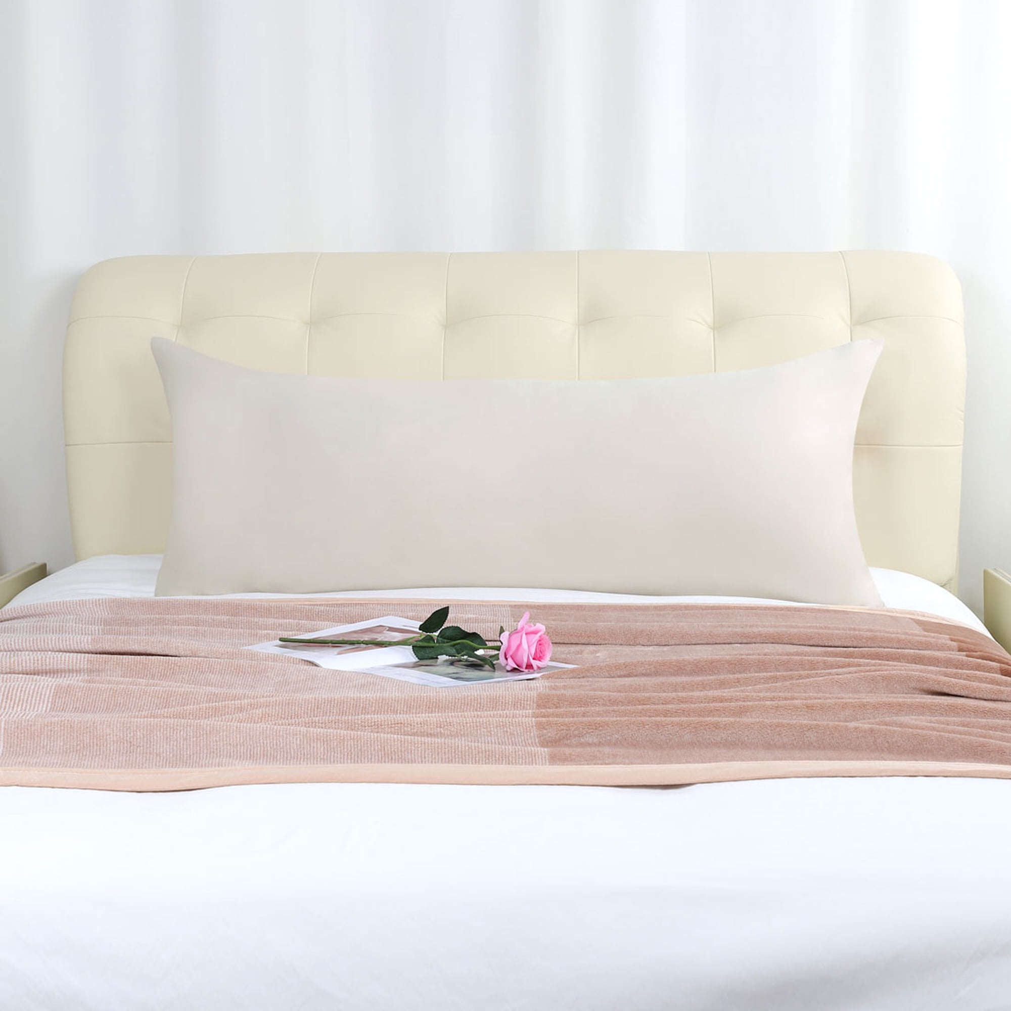 PiccoCasa Body Long Pillowcase Cotton Pillowcase with Zipper Queen ...