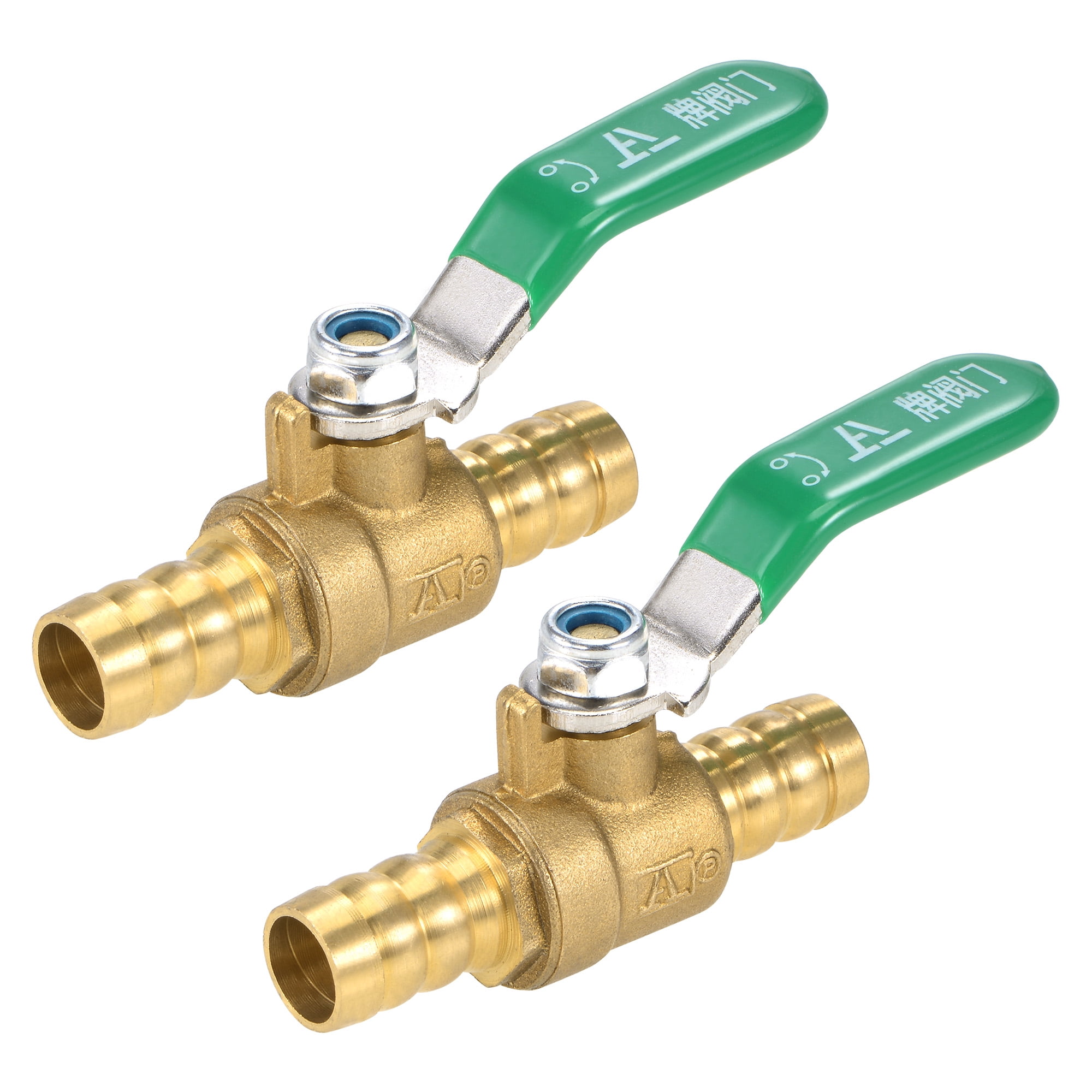 PiccoCasa Brass Air Ball Valve Shut Off Switch, 12mm Hose Barb to 12mm ...
