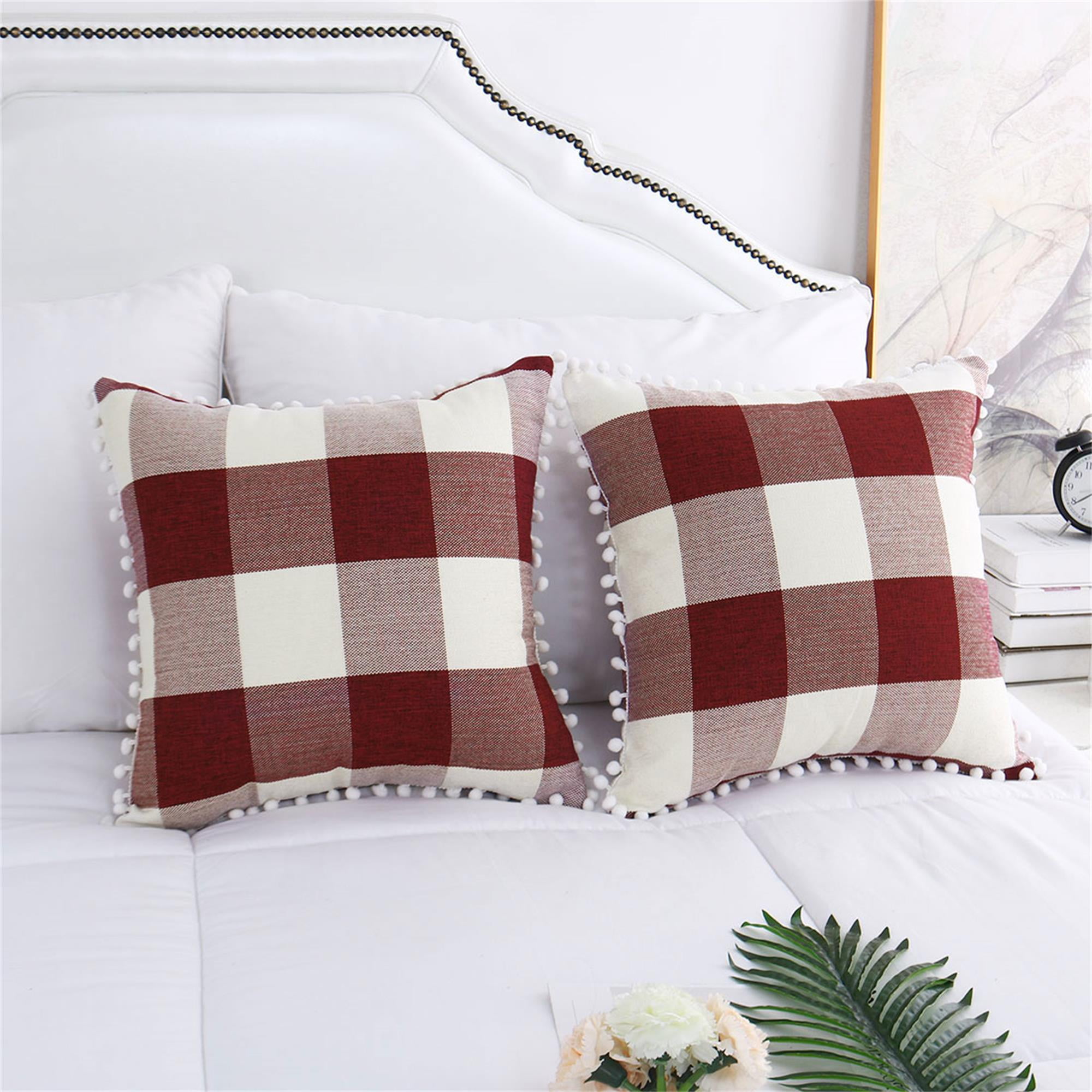 PiccoCasa Buffalo Check Plaid Pillow Cover 18" x18" Cushion Cover ...