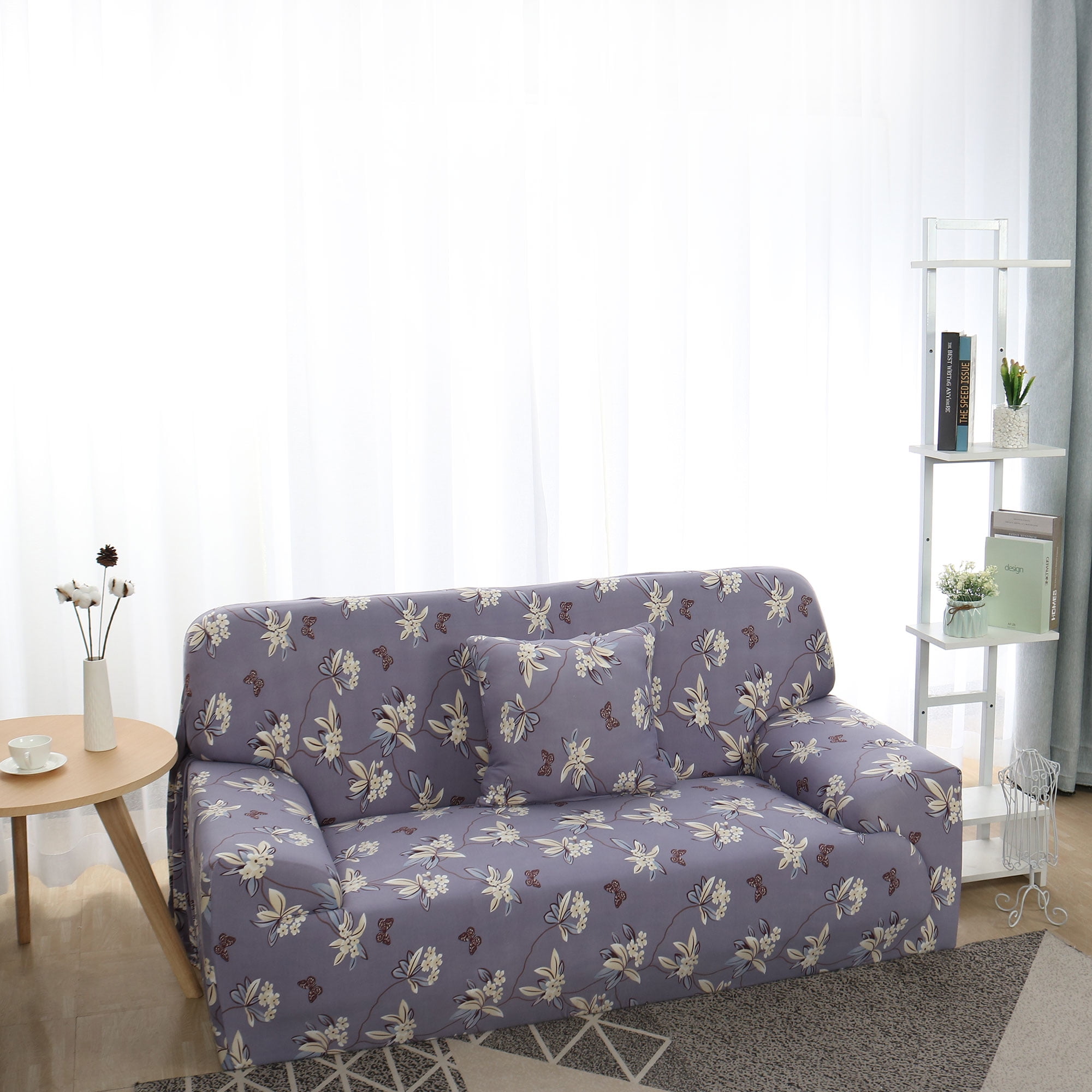 PiccoCasa Elastic Spandex Sofa Slipcover Butterfly Pattern Couch Cover ...