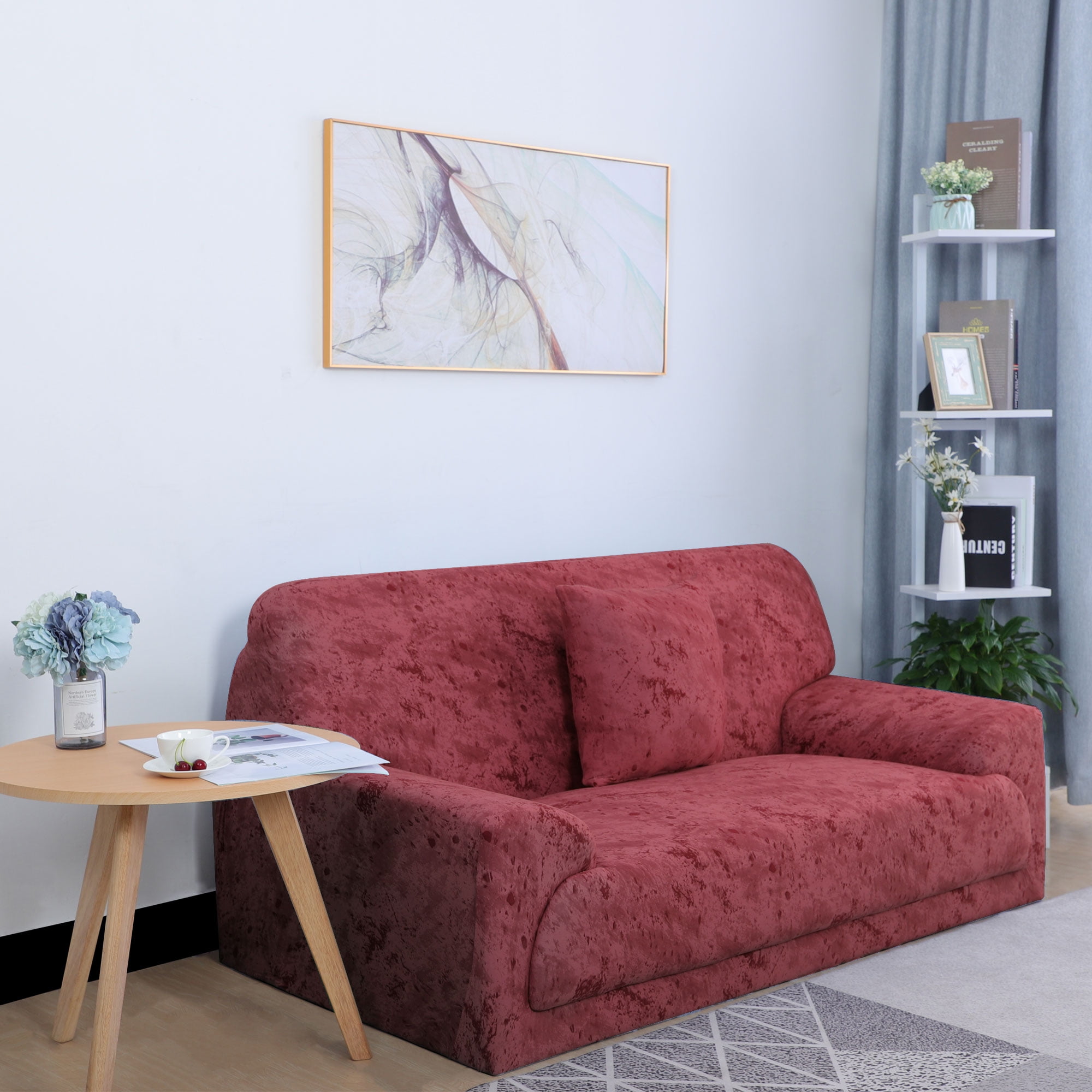 PiccoCasa Elastic Spandex Sofa Slipcover Inking Painting Pattern Couch ...