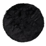 PiccoCasa Faux Fur Area Rug Fluffy Rug Plush Decorative Rug, Black 3x3 ...