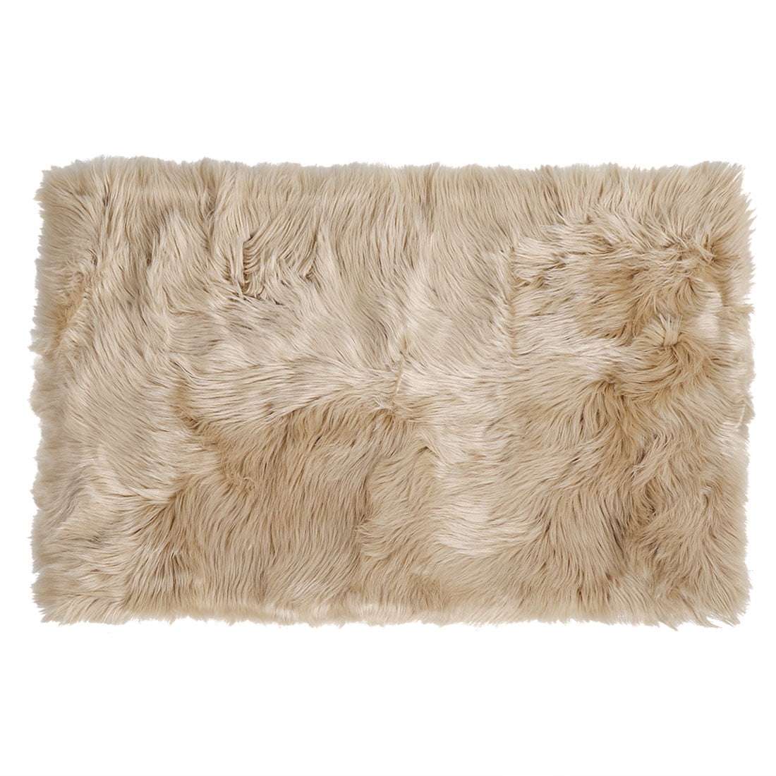 PiccoCasa Faux Fur Area Rug Shaggy Floor Mat, Khaki 2x3 Feet Rectangle ...