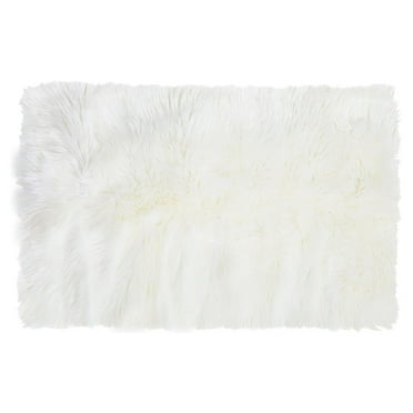 1 Pcs 80*80CM Round Long Soft Faux Fur Rugs Fluffy Chair Seat Fluffy ...