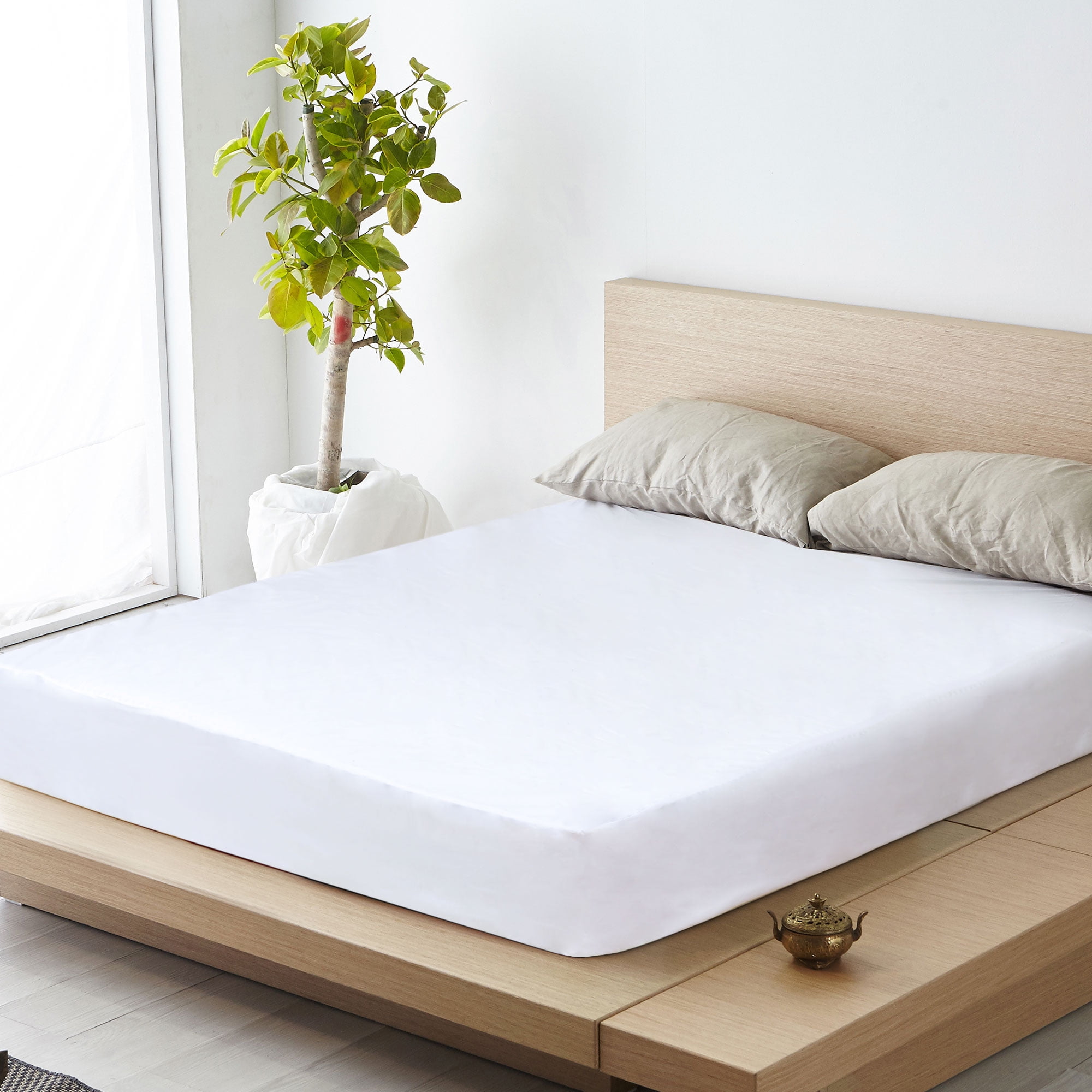 PiccoCasa Fitted Sheet Waterproof Bedding Sheet, White Twin - Walmart.com
