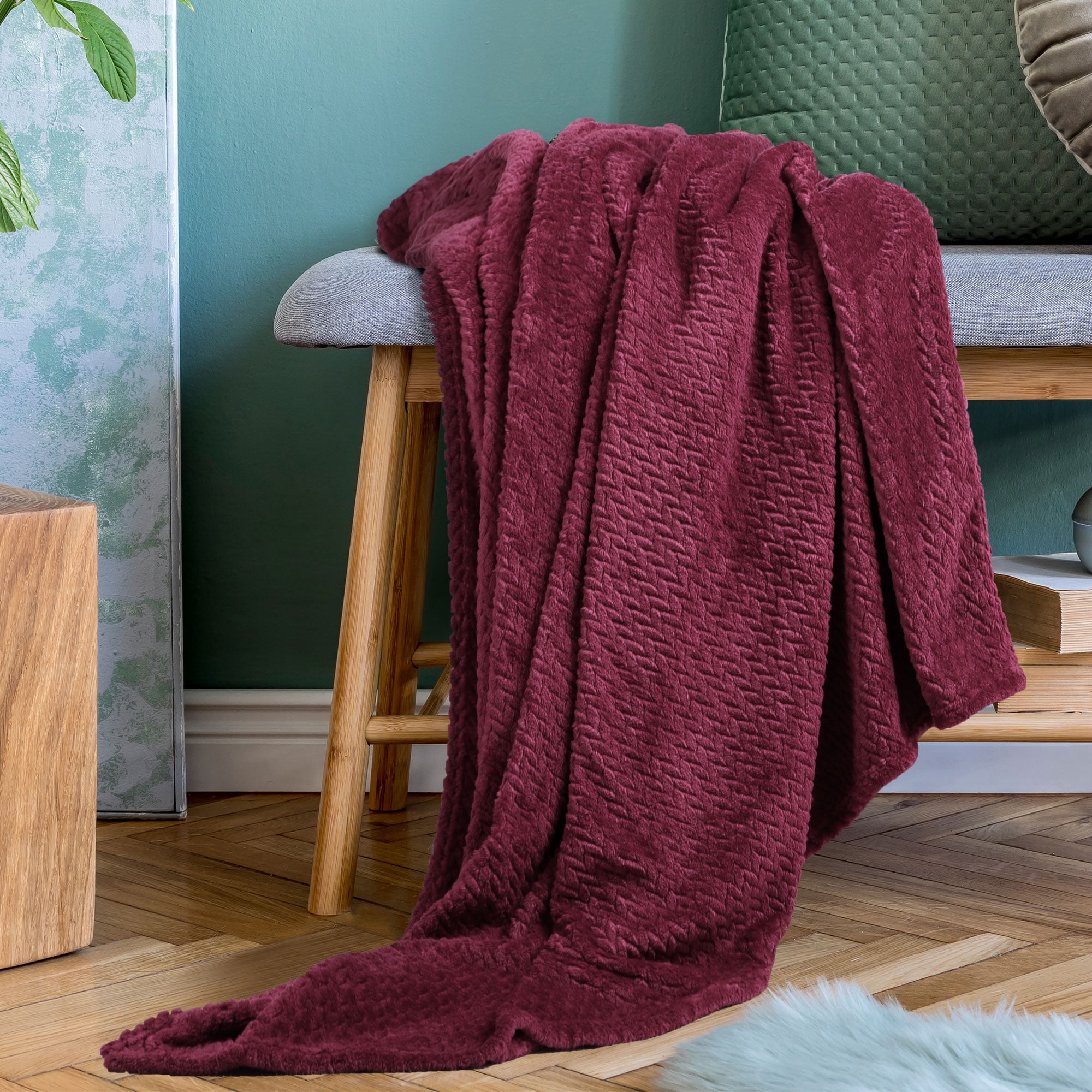 PiccoCasa Flannel Fleece Blanket, Microfiber Fuzzy Plush Blankets for ...
