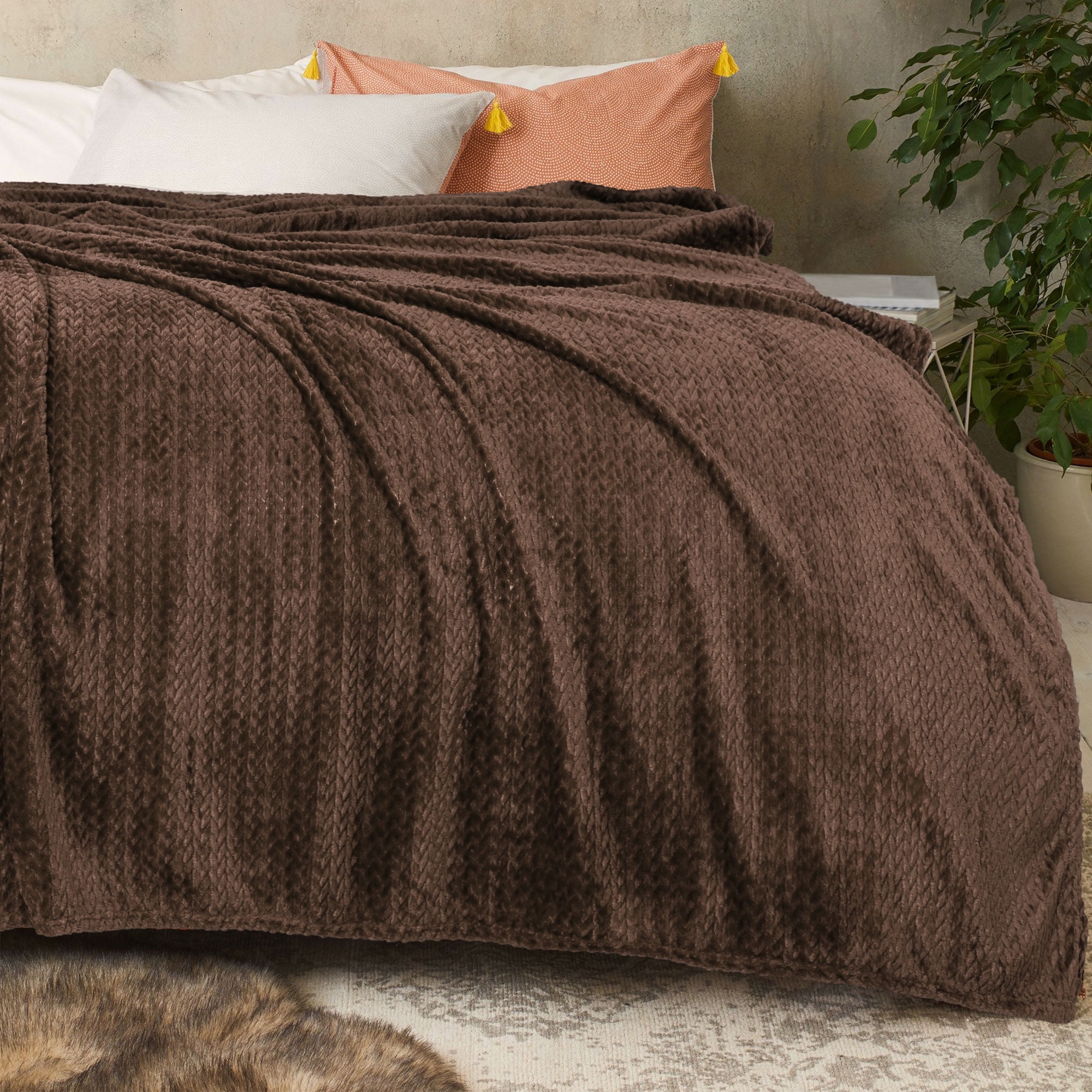 PiccoCasa Flannel Fleece Blanket, Microfiber Fuzzy Plush Blankets for ...