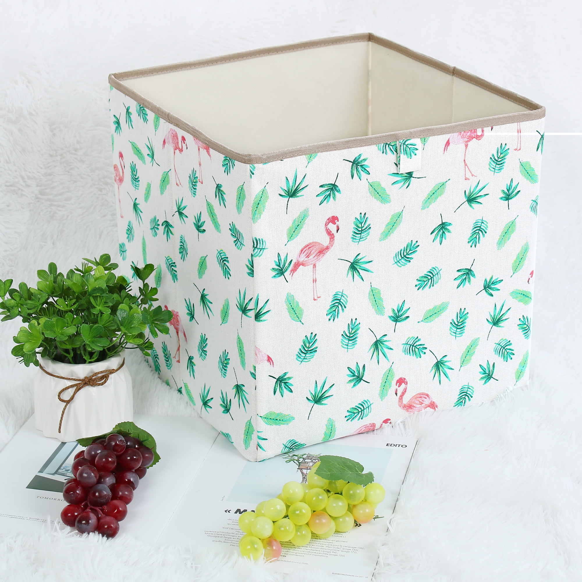 PiccoCasa Home Foldable Linen Storage Bin, Square Cube Box Organizer ...