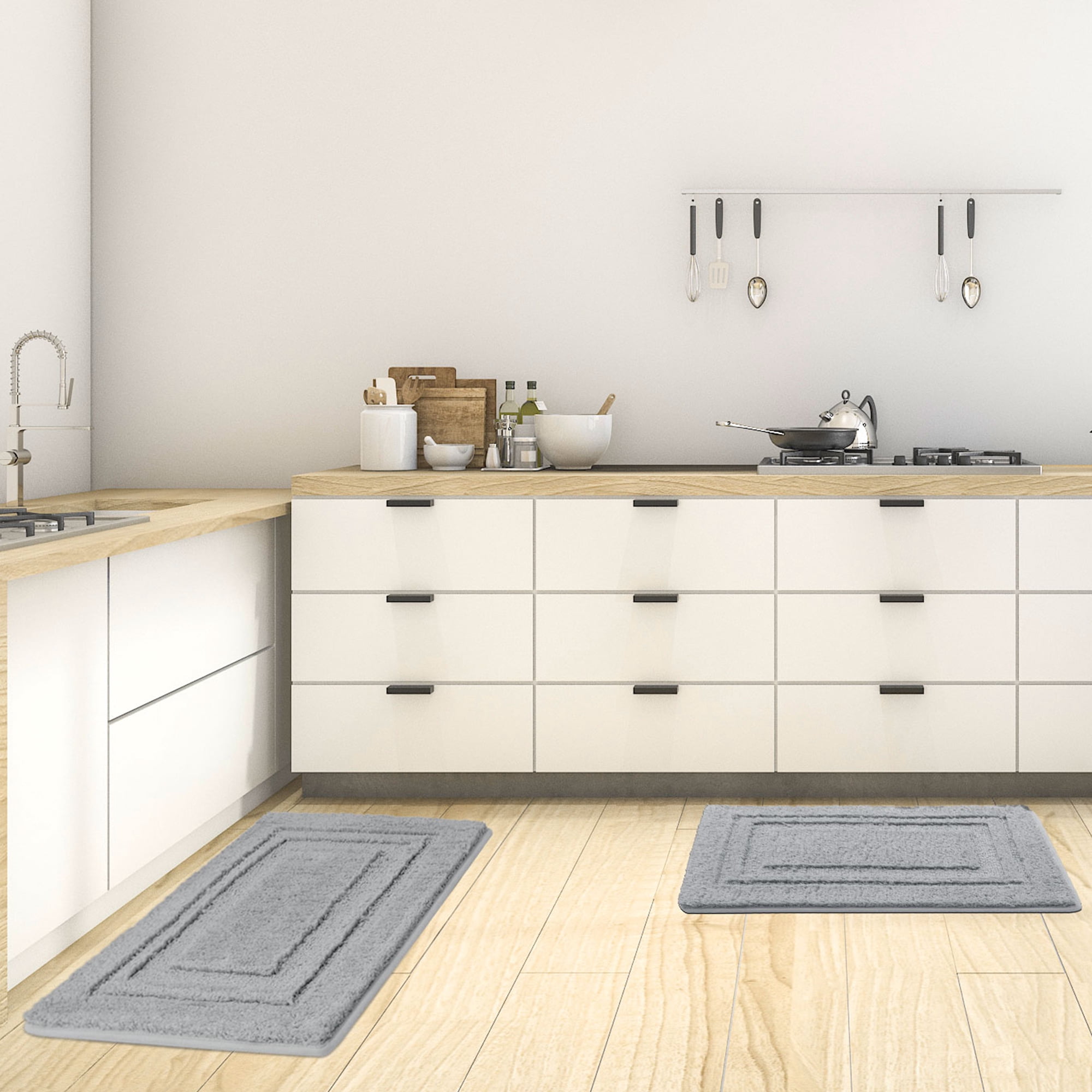 PiccoCasa Memory Cotton Bath Kitchen Bathroom Mat Pad Carpet Rug ...