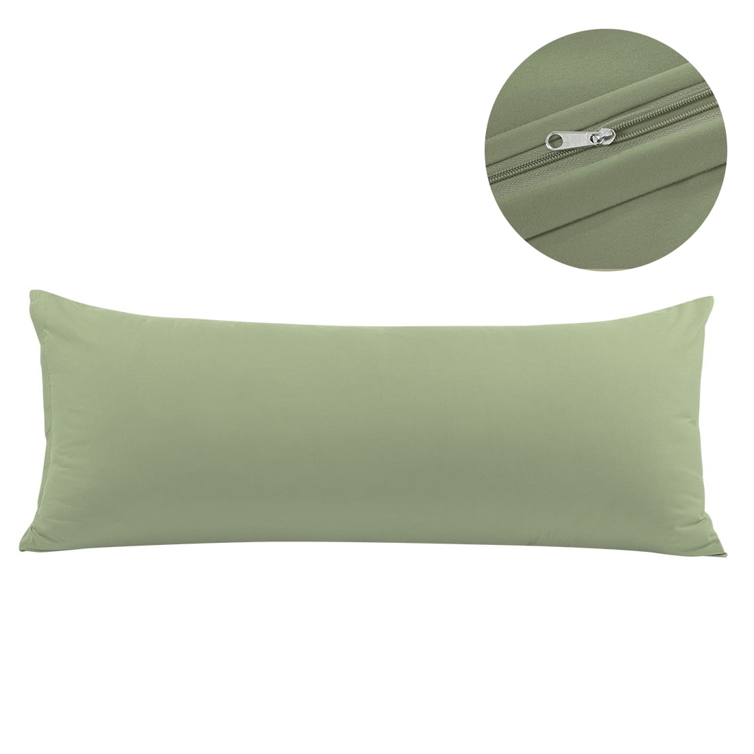 PiccoCasa Pillowcase for Long Pillow Zipper Closure Brushed Microfiber ...