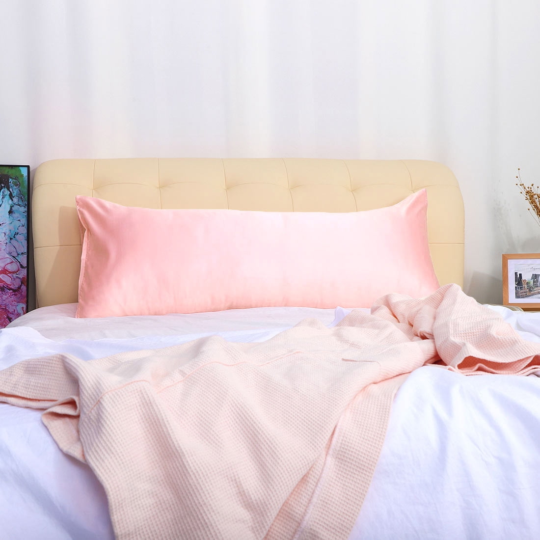 PiccoCasa Satin Body Pillowcase Silky Long Pillowcase for Hair and Skin ...