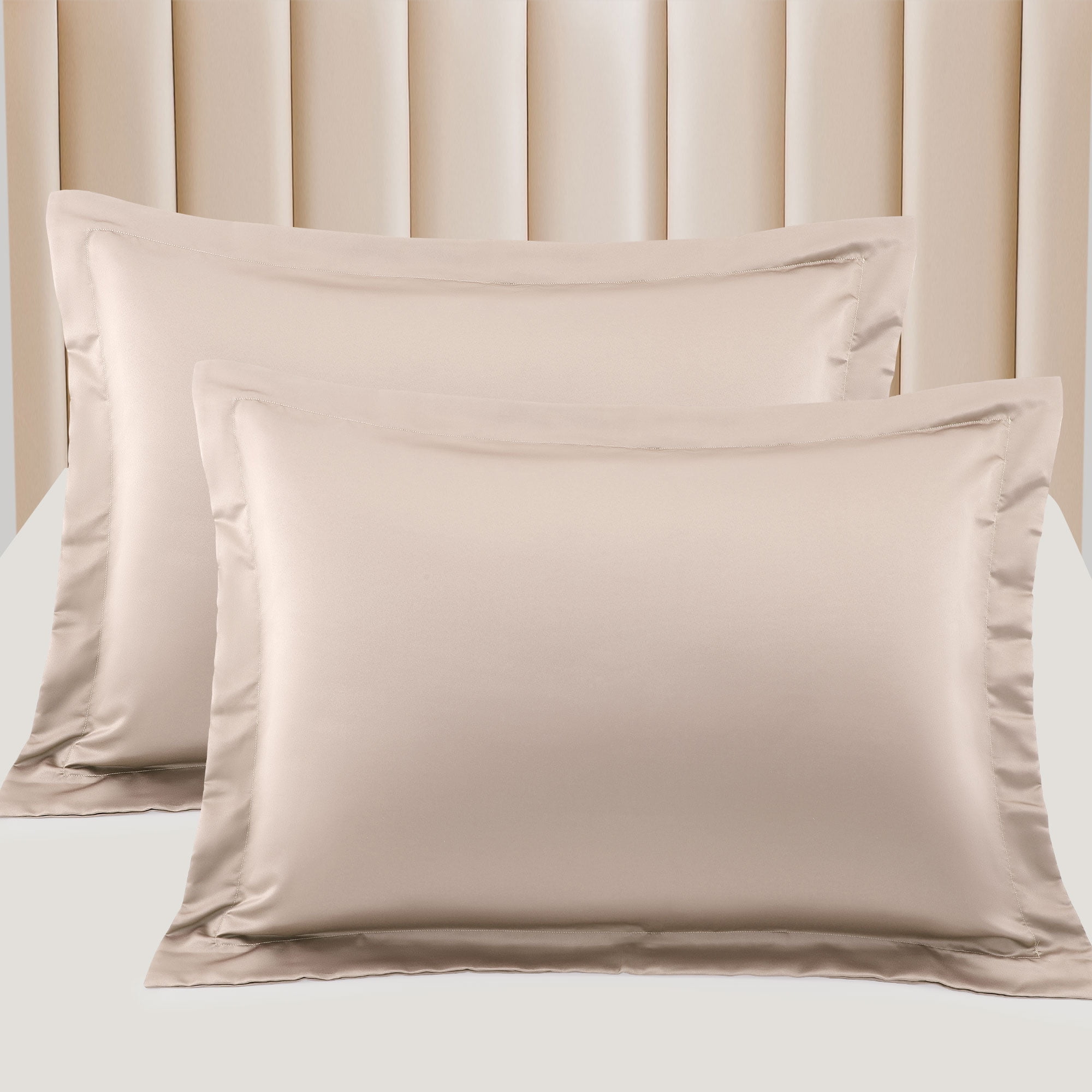 PiccoCasa Satin Pillowcase Pillow Shams Set of 2 Silky Sateen Pillow ...