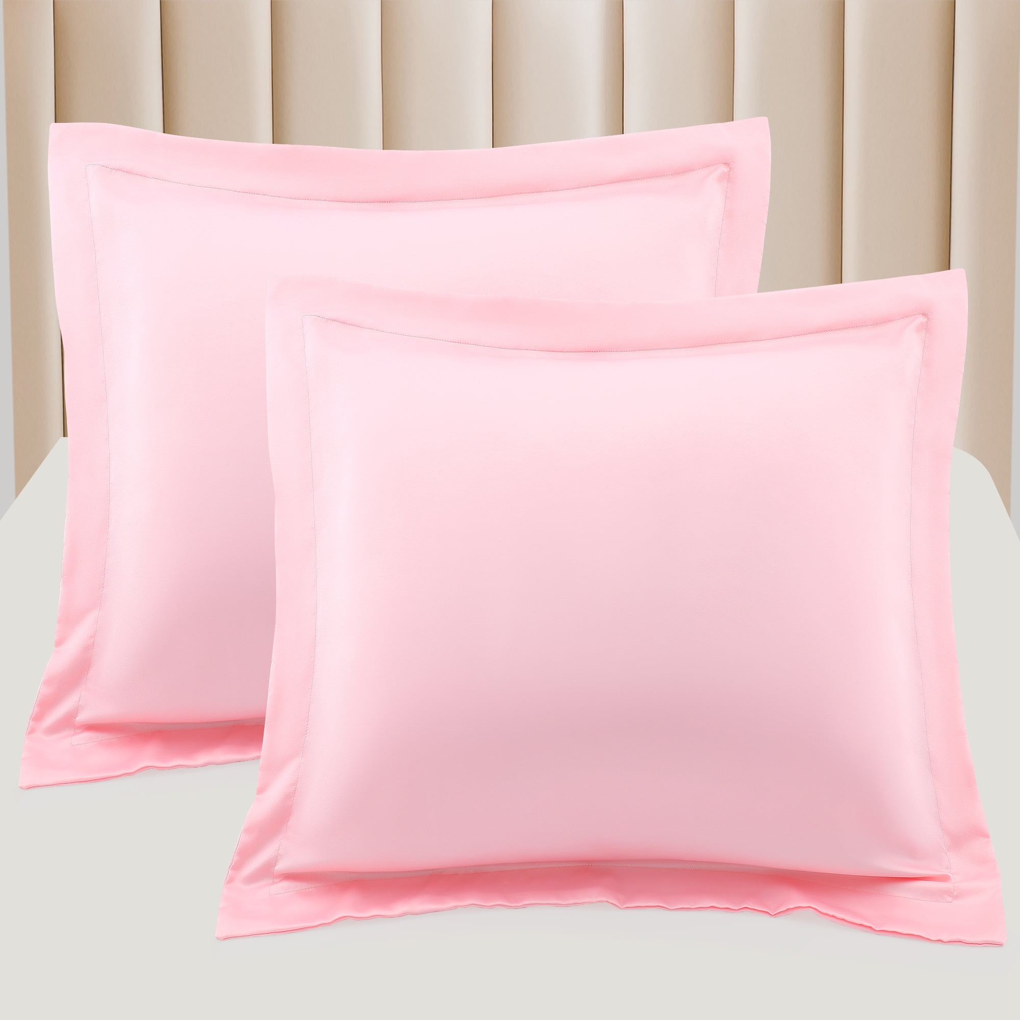 PiccoCasa Satin Pillowcase Pillow Shams Set of 2 Silky Sateen Pillow ...