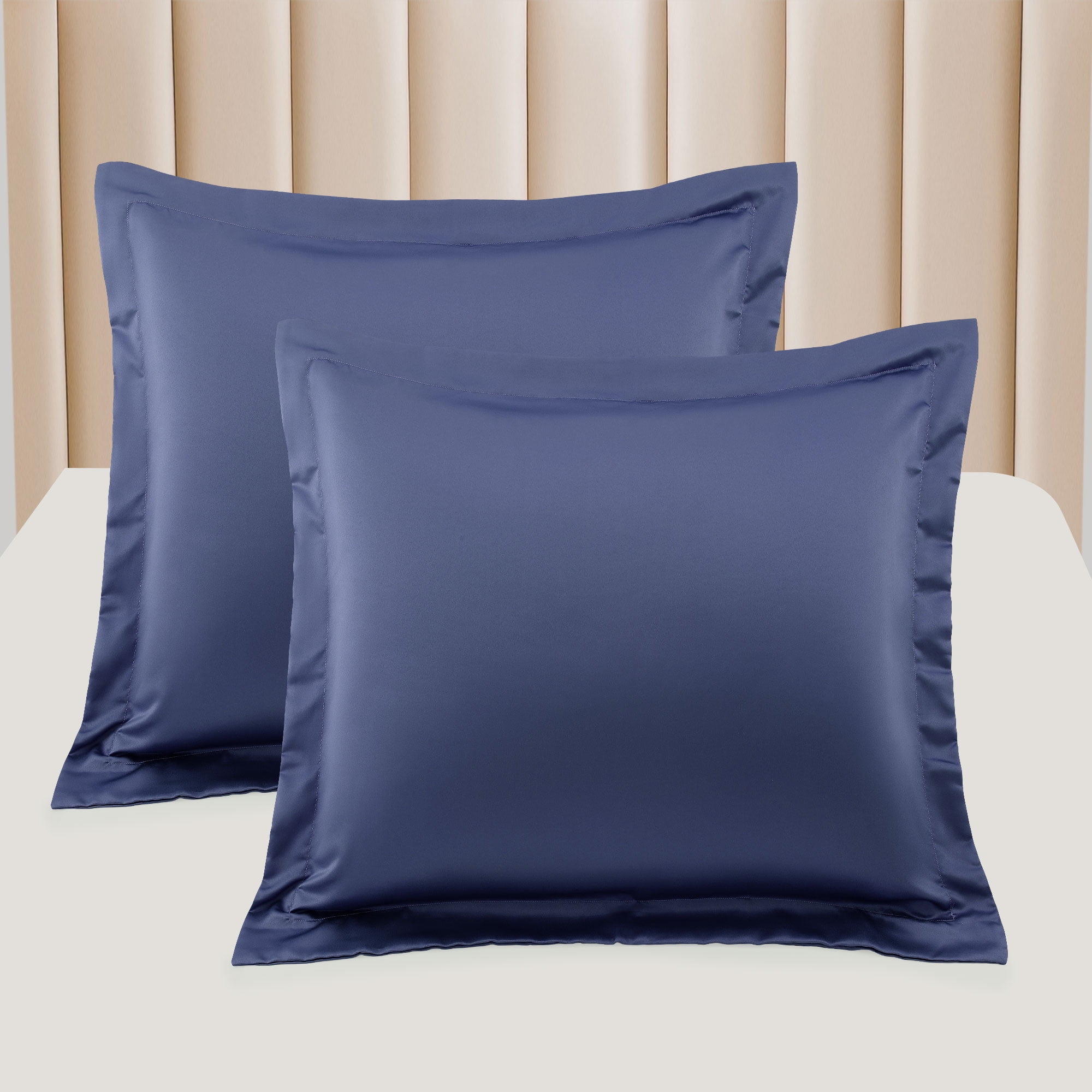 PiccoCasa Satin Pillowcase Pillow Shams Set of 2 Silky Sateen Pillow ...
