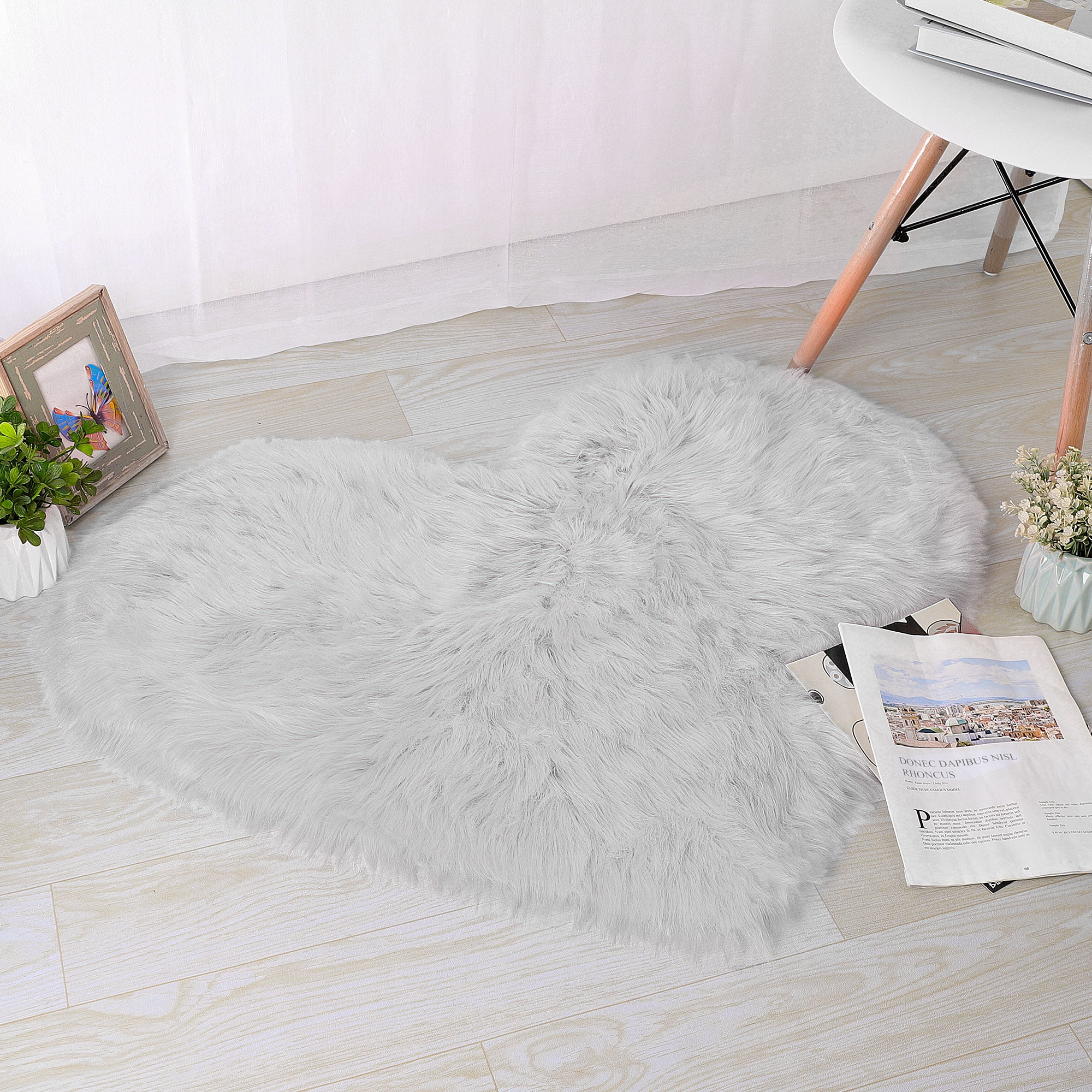 PiccoCasa Shaggy Area Rugs Fluffy Rug for Home, Light Gray 2.3ftx3ft ...