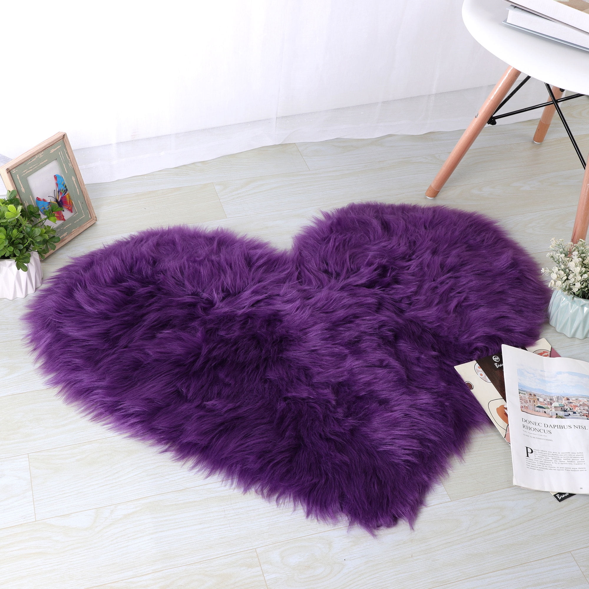 PiccoCasa Shaggy Area Rugs Fluffy Rug for Home, Purple 2.3ftx3ft ...
