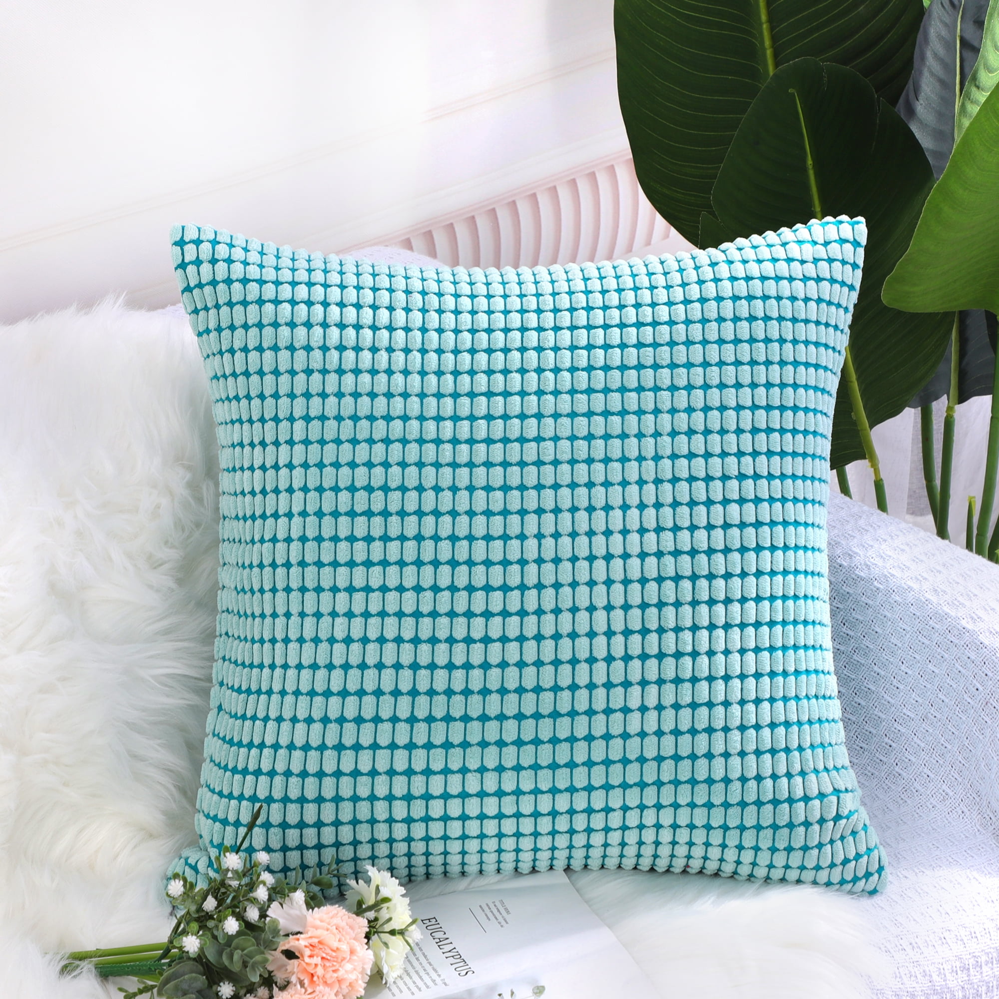 PiccoCasa Soft Corduroy Striped Velvet Decorative Throw Pillow Cusion ...