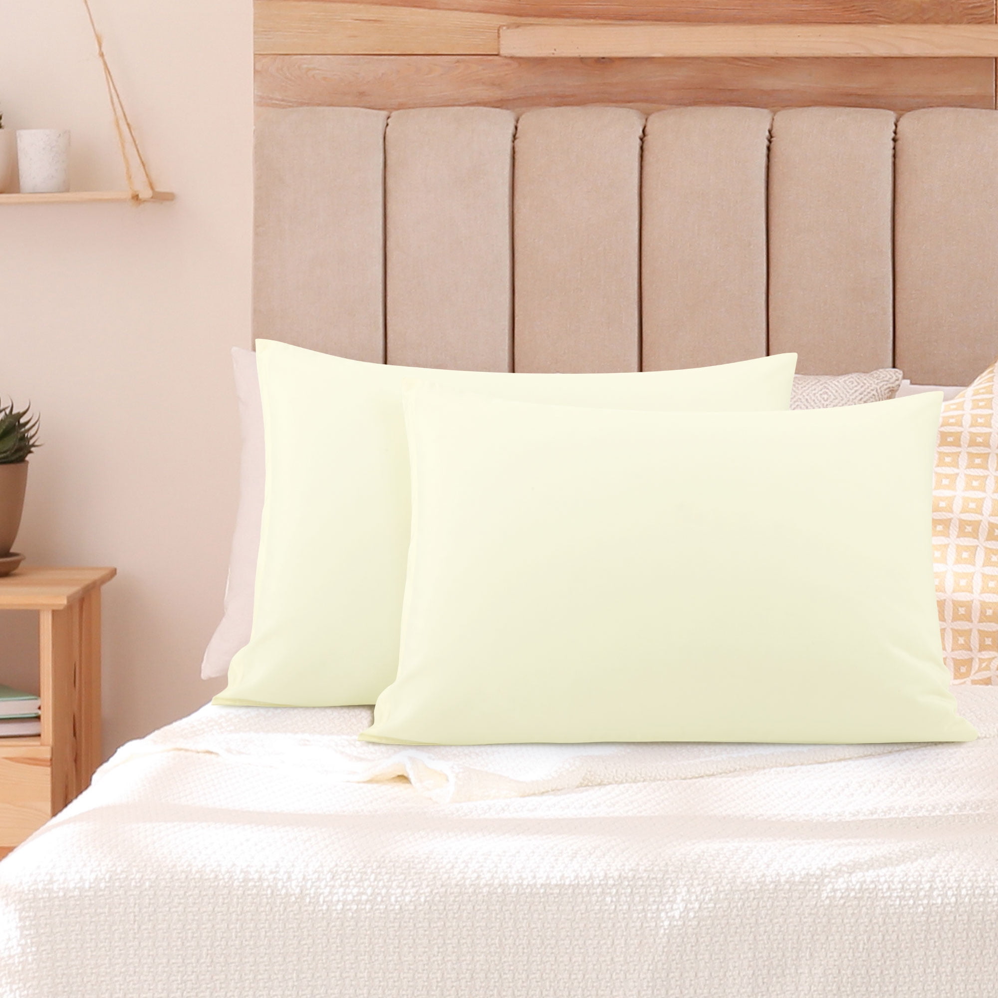 PiccoCasa Soft Microfiber Zippered Pillowcase Set of 2, Queen Pearl ...