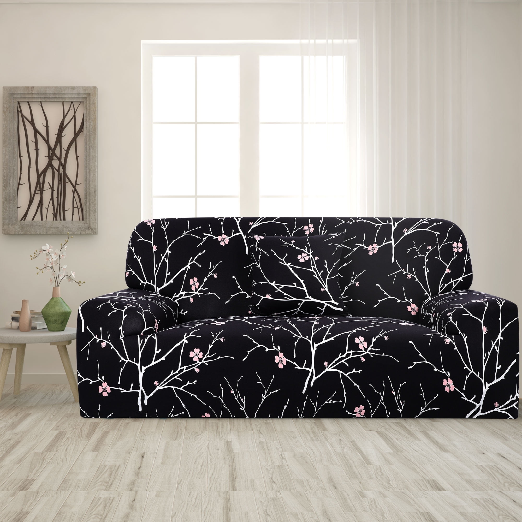 PiccoCasa Stretch Spandex Sofa Cover 4 Seat Floral Couch Slipcover ...