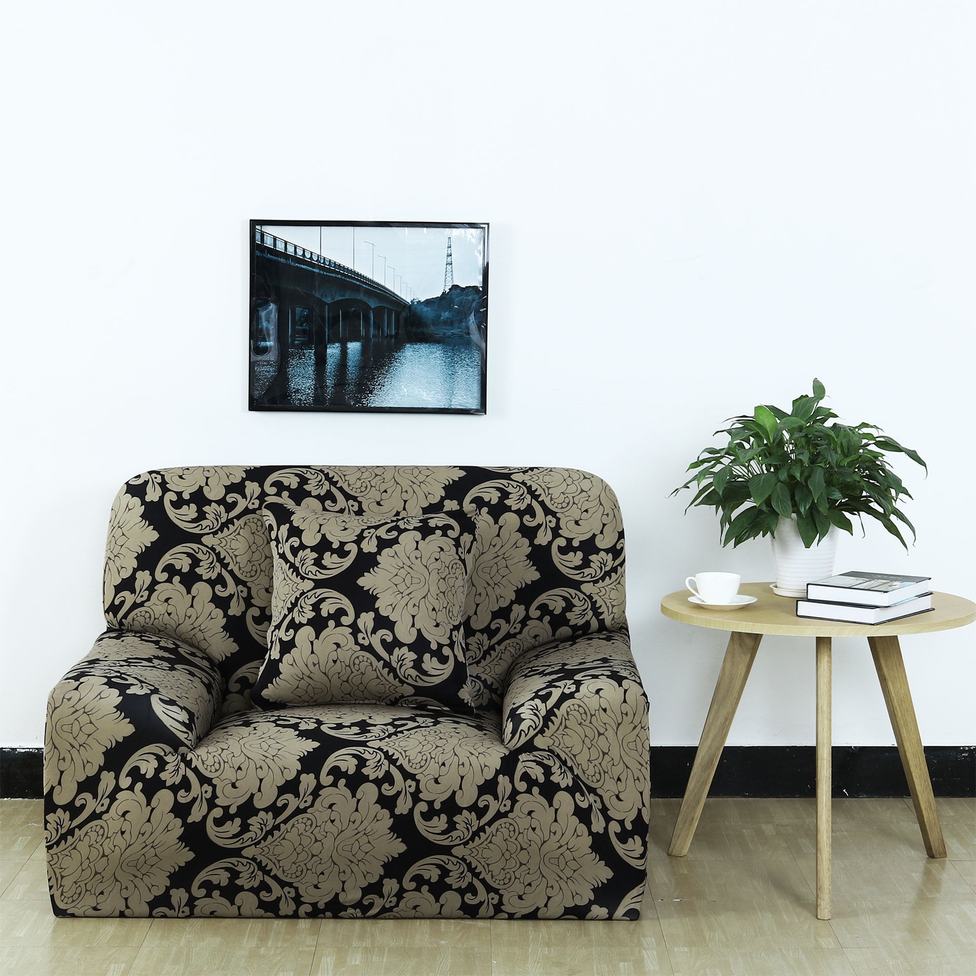 PiccoCasa Stretch Thick Sofa Slipcover Floral Print Couch Protector, 1 ...