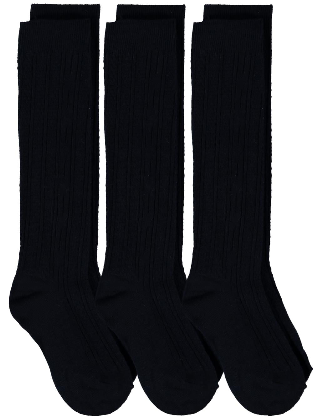 Piccolo Hosiery Girls Cable Knee High Socks 3-Pack(Navy 8/9) - Walmart.com