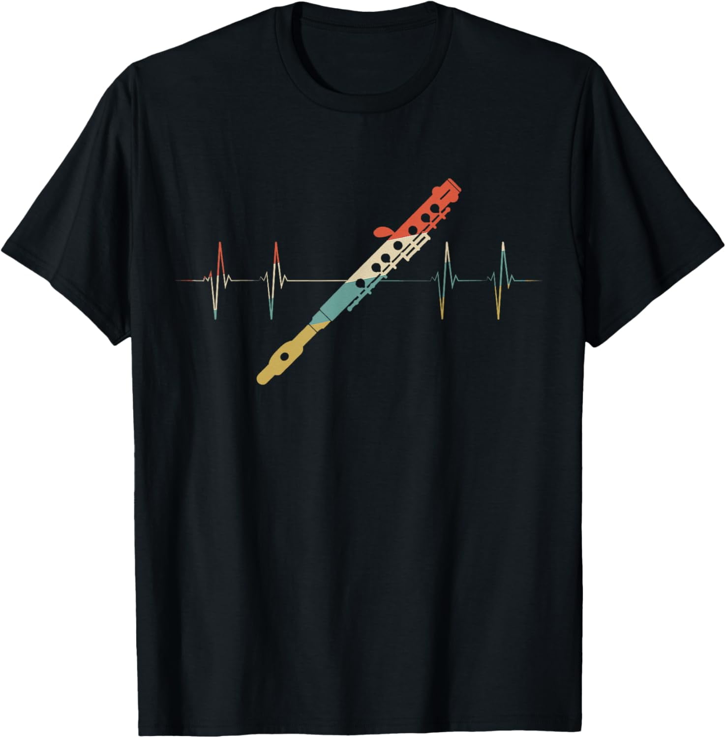 Piccolo Player Heartbeat Retro ECG EKG T-Shirt - Walmart.com