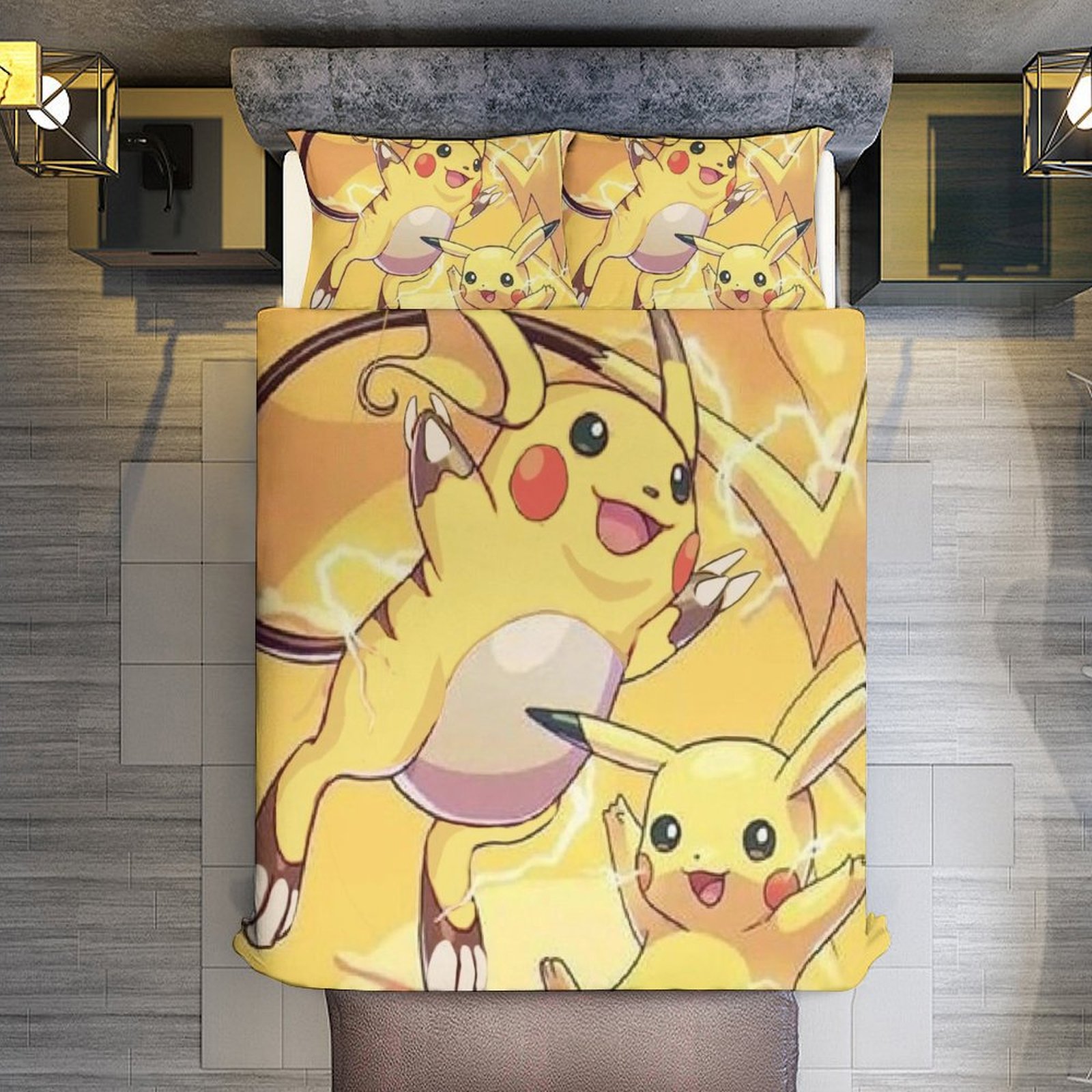 Pichu Pikachu & Raichu Duvet Cover for Kids Girls Bedding,3D Comforter ...