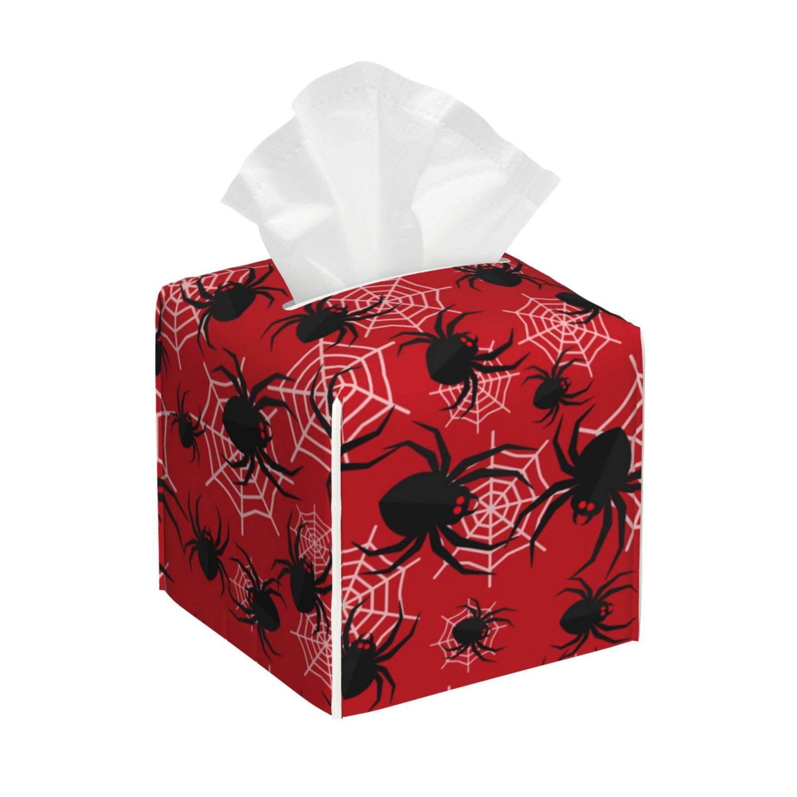 Picia A Web With A Spider 1 Pattern Tissue Box Cover,PVC Leather Square ...