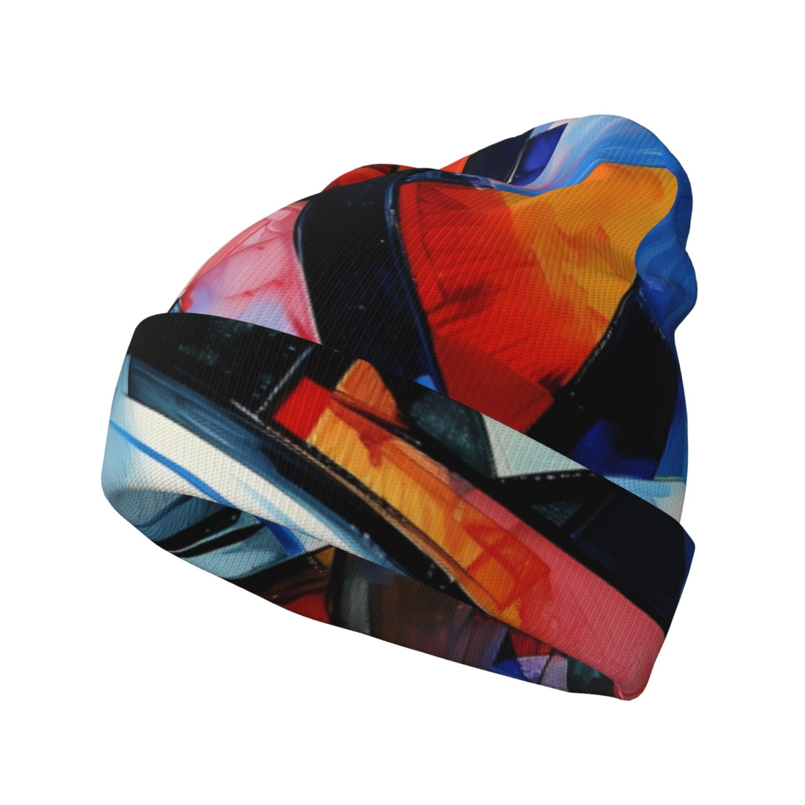 Picia Abstract Cubist Printer Pattern Knitted Beanie Hat for Men and ...