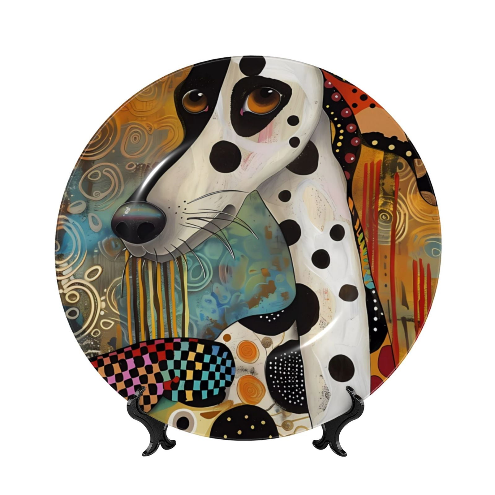 Picia Abstract Dalmatian Art Pattern Bone China Decorative Plate – Wall ...