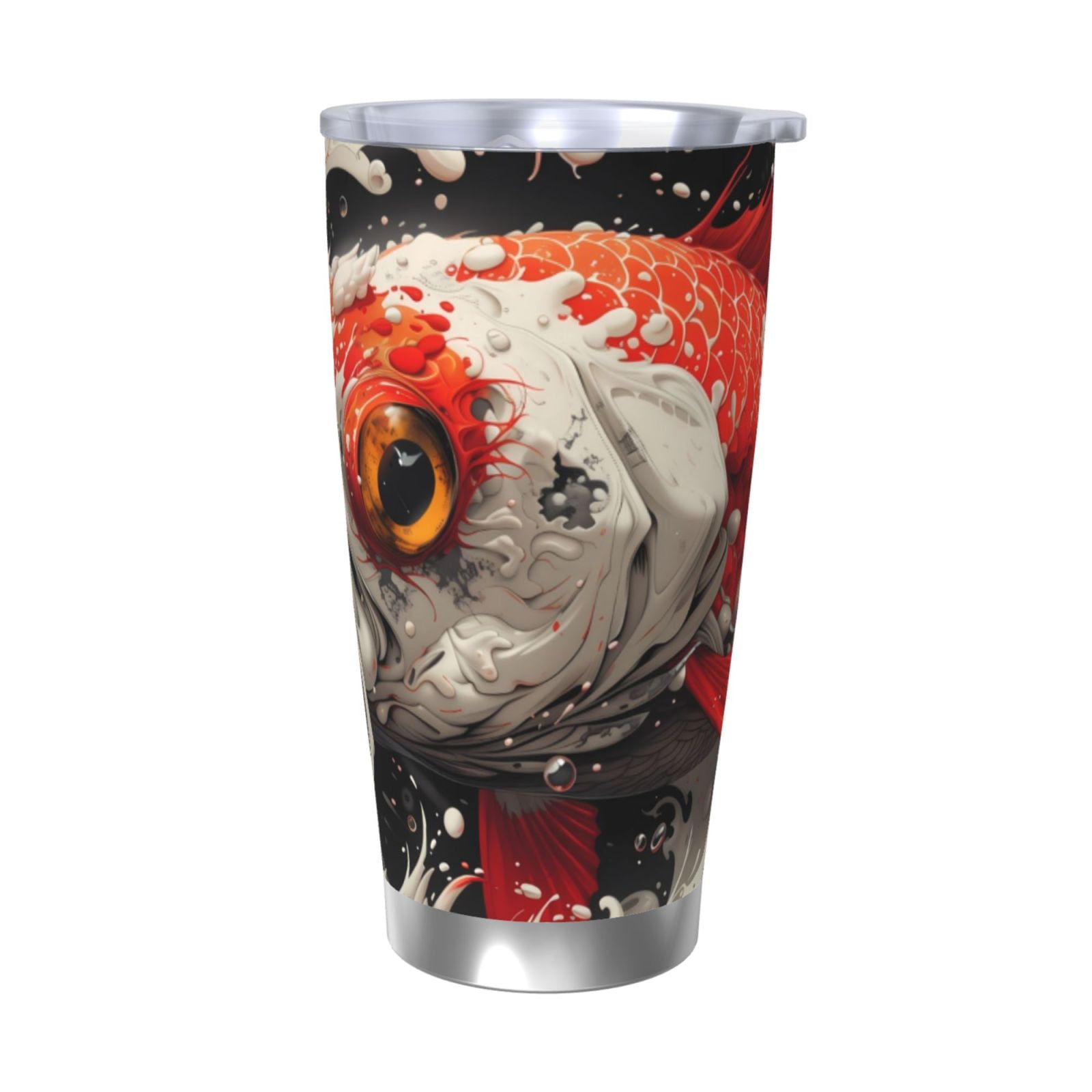 Picia Abstract Red Koi Fish Art Pattern 20 oz Tumbler Stainless Steel ...