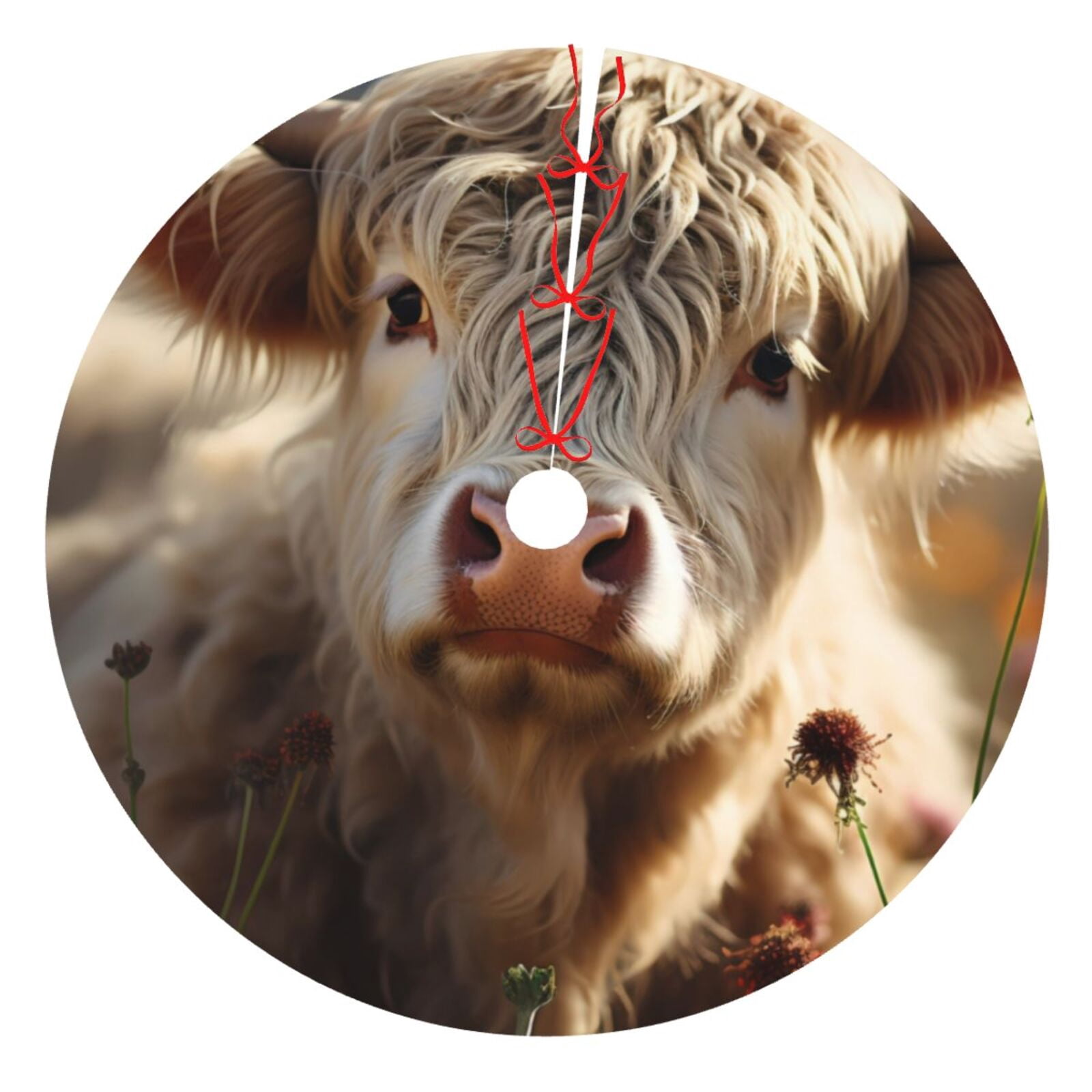 Picia Adorable Flower Field Cow Print Christmas Tree Skirt , Christmas ...