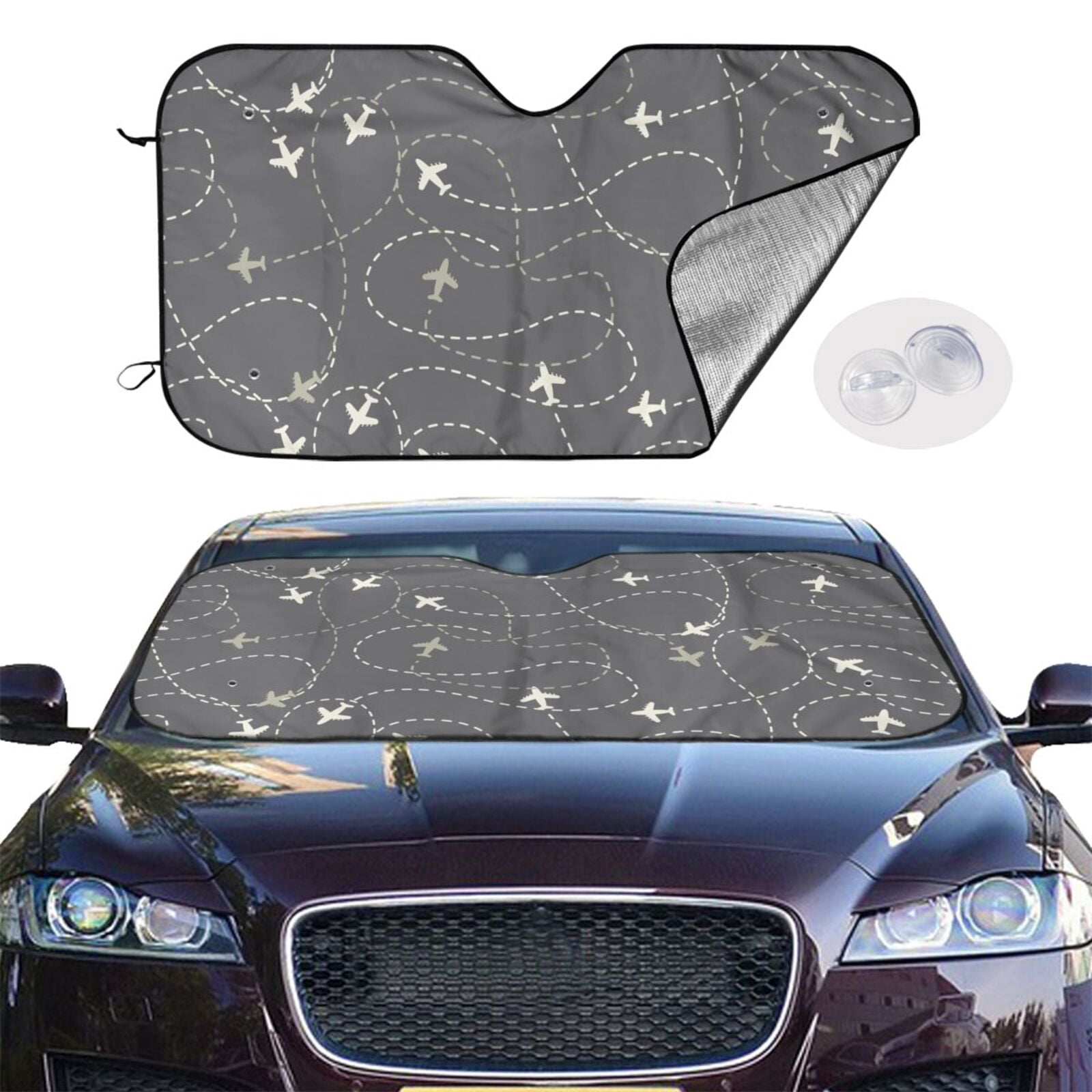Picia Airplane Routes Around The World Curved Windshield Sunshade ...