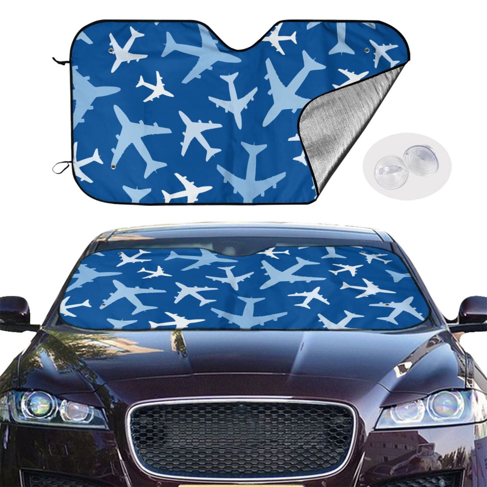 Picia Airplanes in the Sky Curved Windshield Sunshade Accordion Folding ...