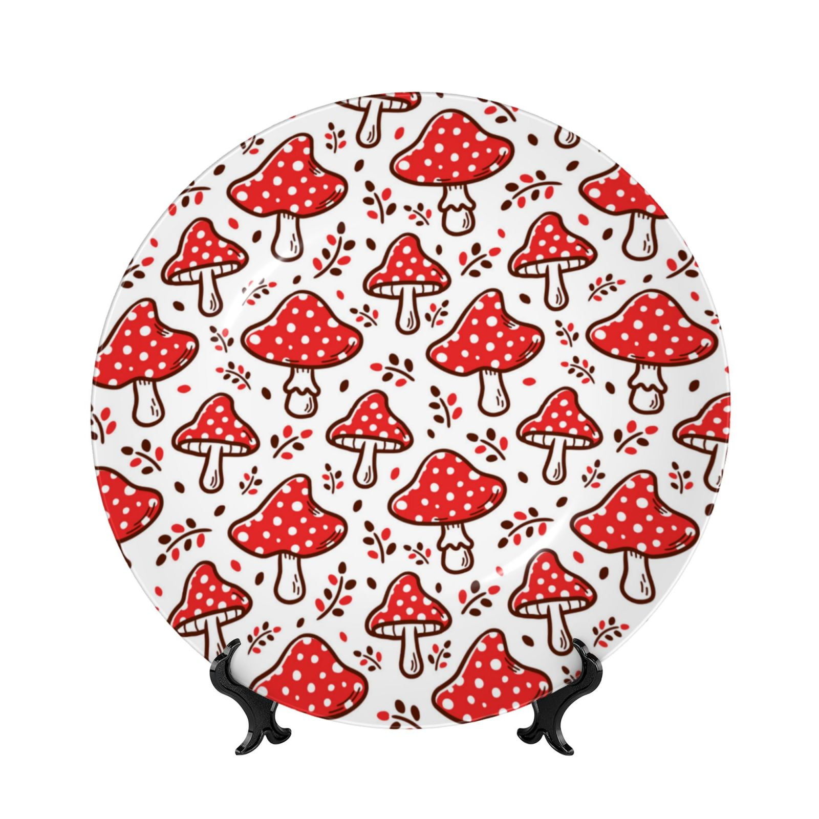 Picia Amanita Red Mushroom Pattern Bone China Decorative Plate – Wall ...